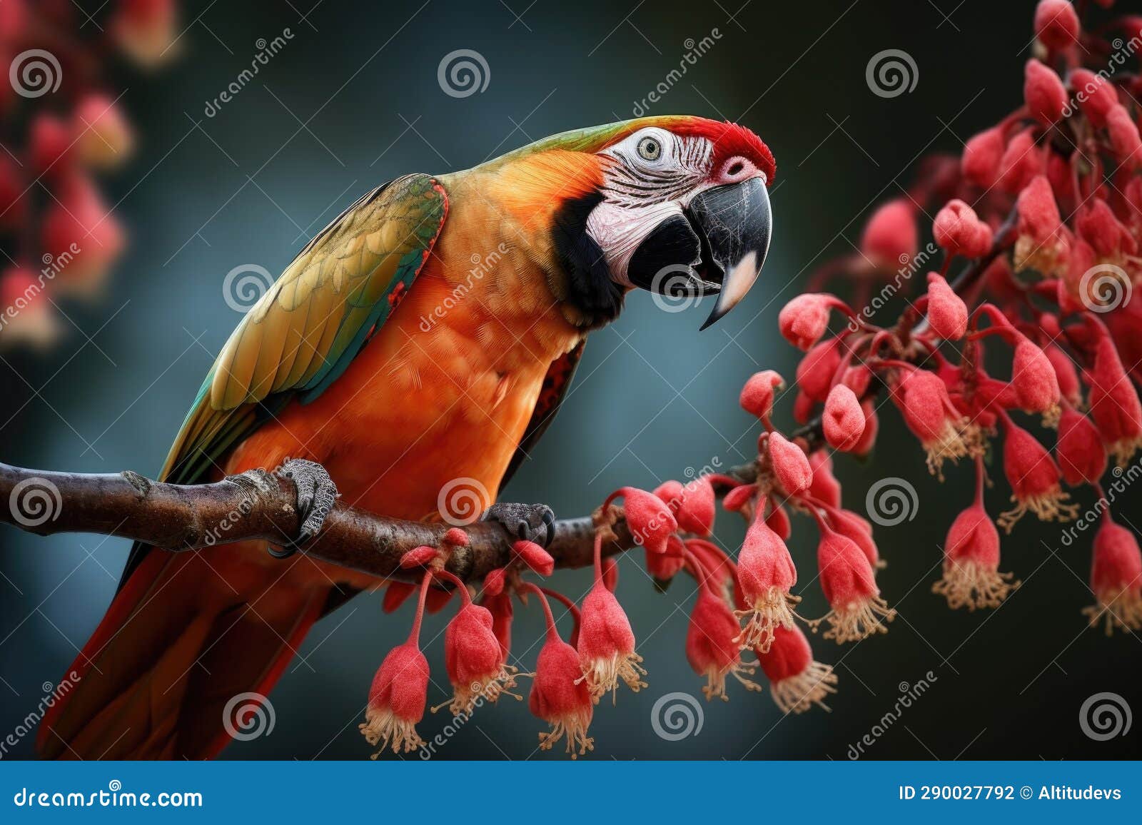Parrot Mid-sneeze on a Tropical Tree Branch Stock Photo - Image of ...