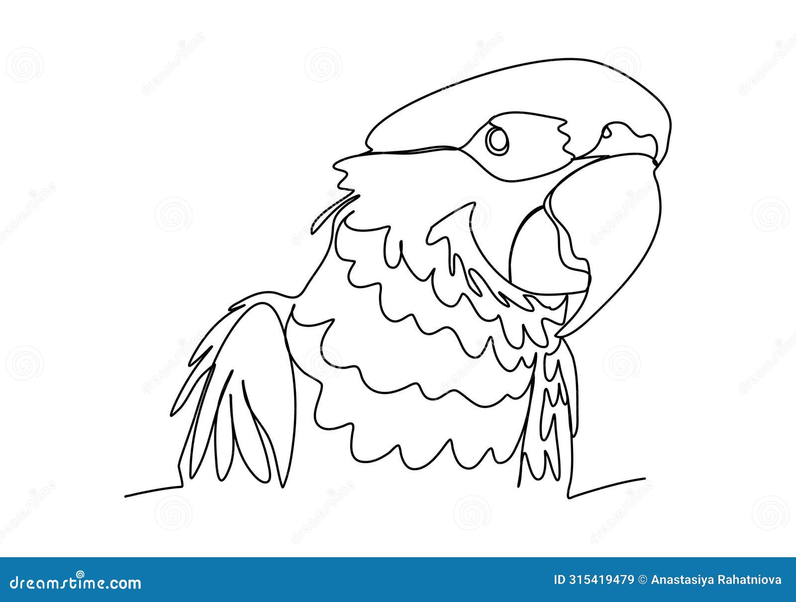 Parrot. One Line Drawing Vector Illustration Stock Vector ...