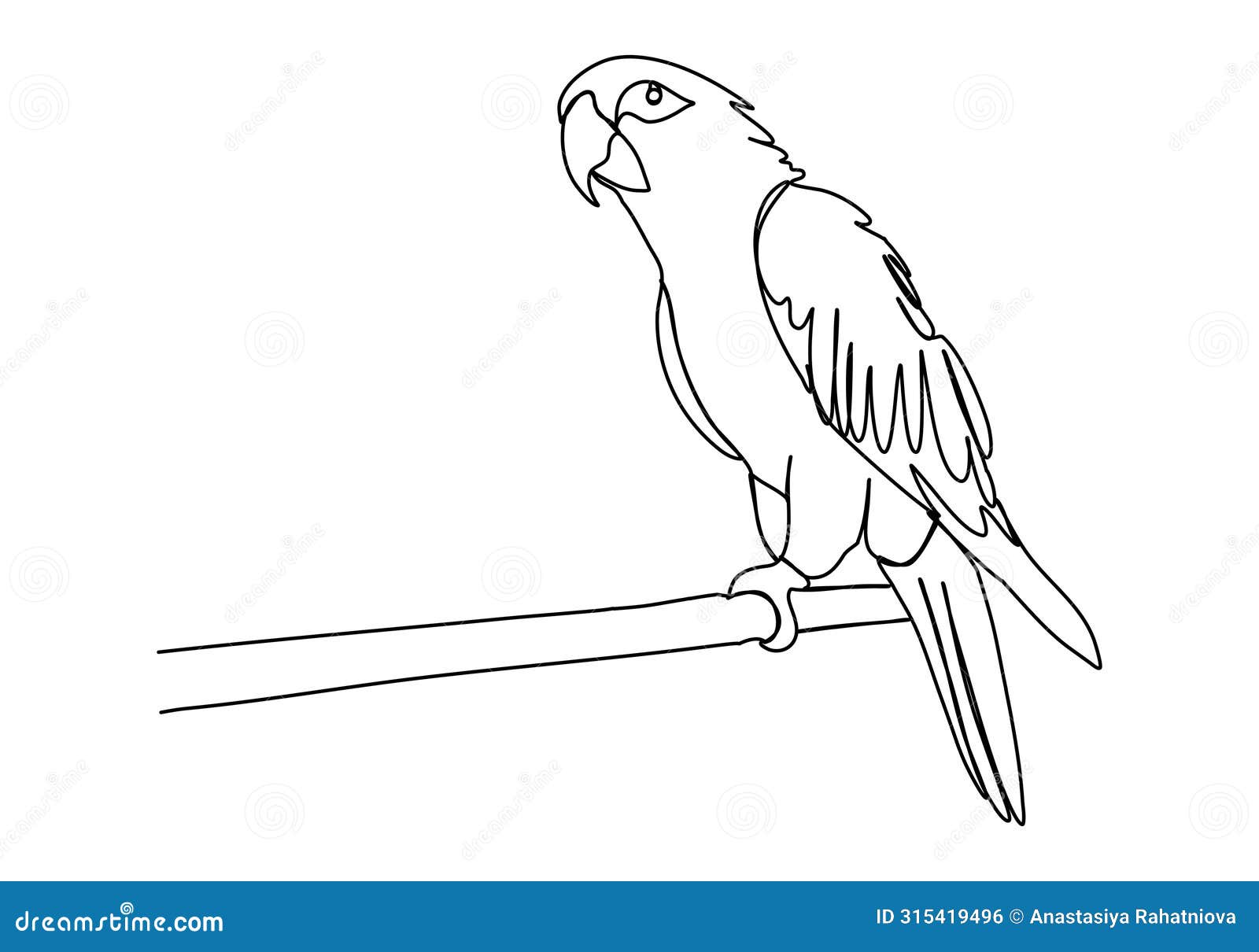 Parrot. One Line Drawing Vector Illustration Stock Vector ...