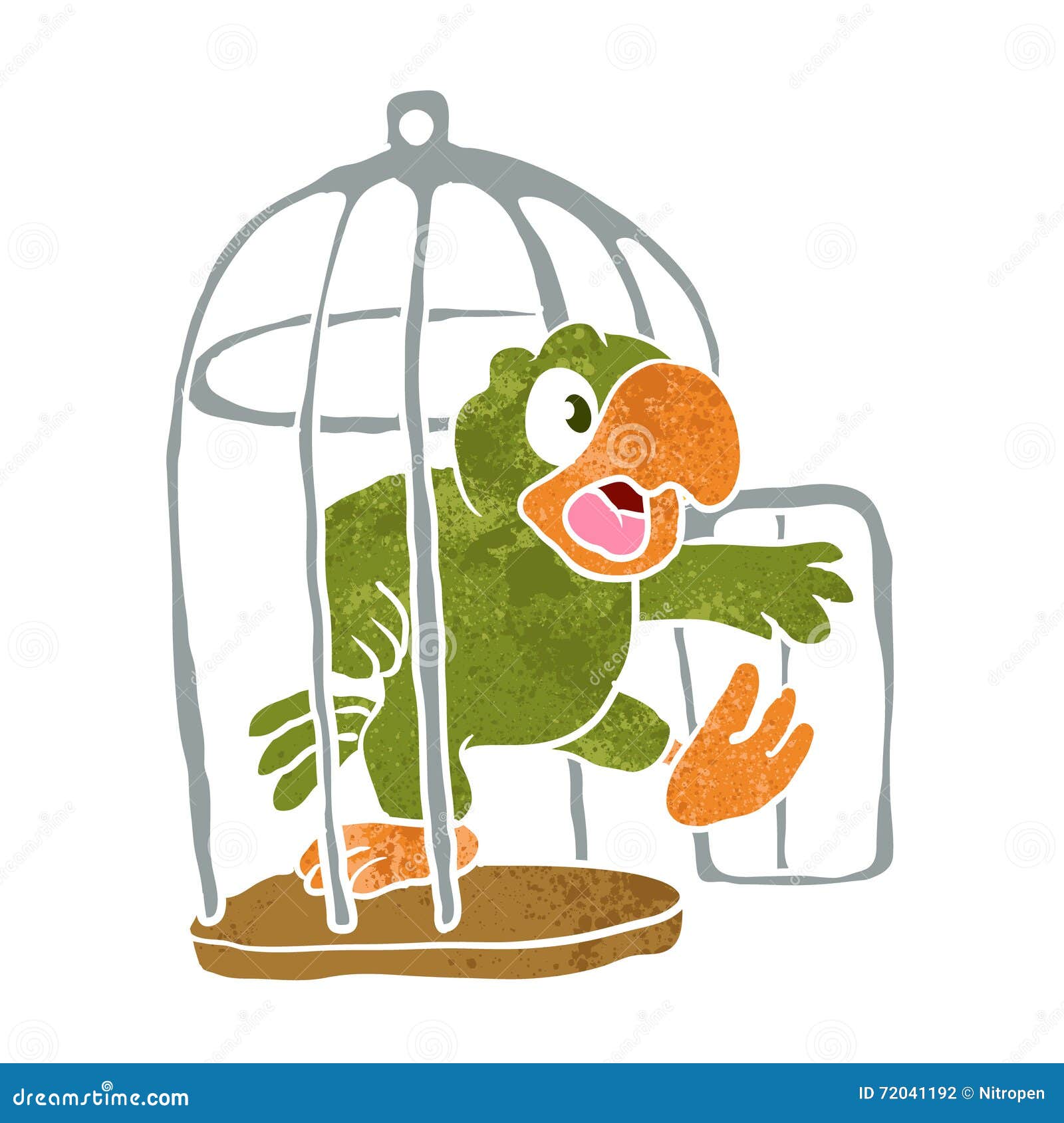 Parrot out of the cage stock vector. Illustration of wings - 72041192