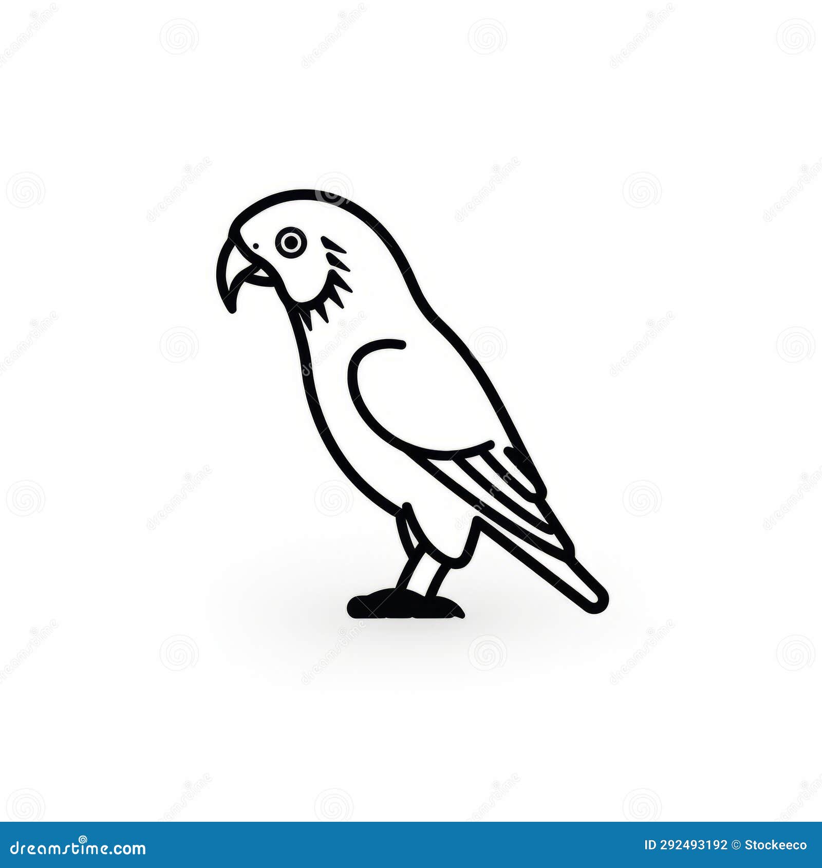 Minimalist Parrot Icon Outline Design - Clean and Simple Illustration ...
