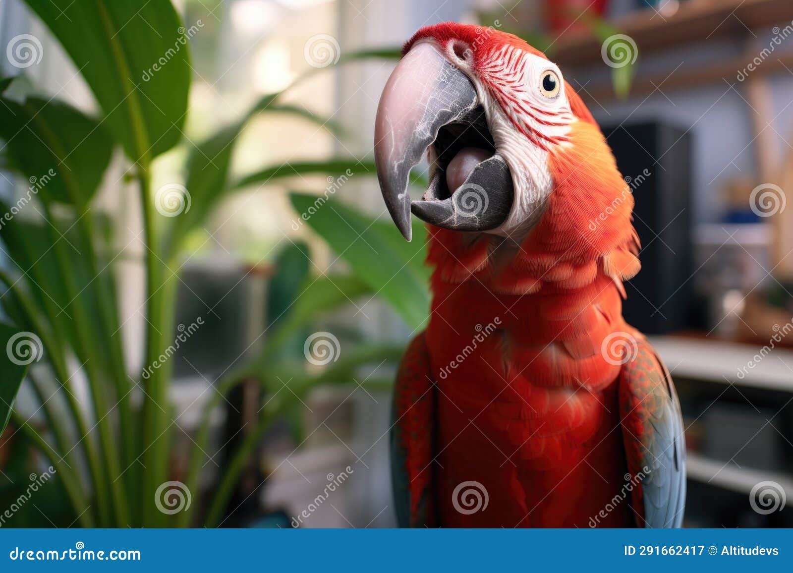 A Parrot Repeating Words from a Smart Speaker Stock Illustration ...