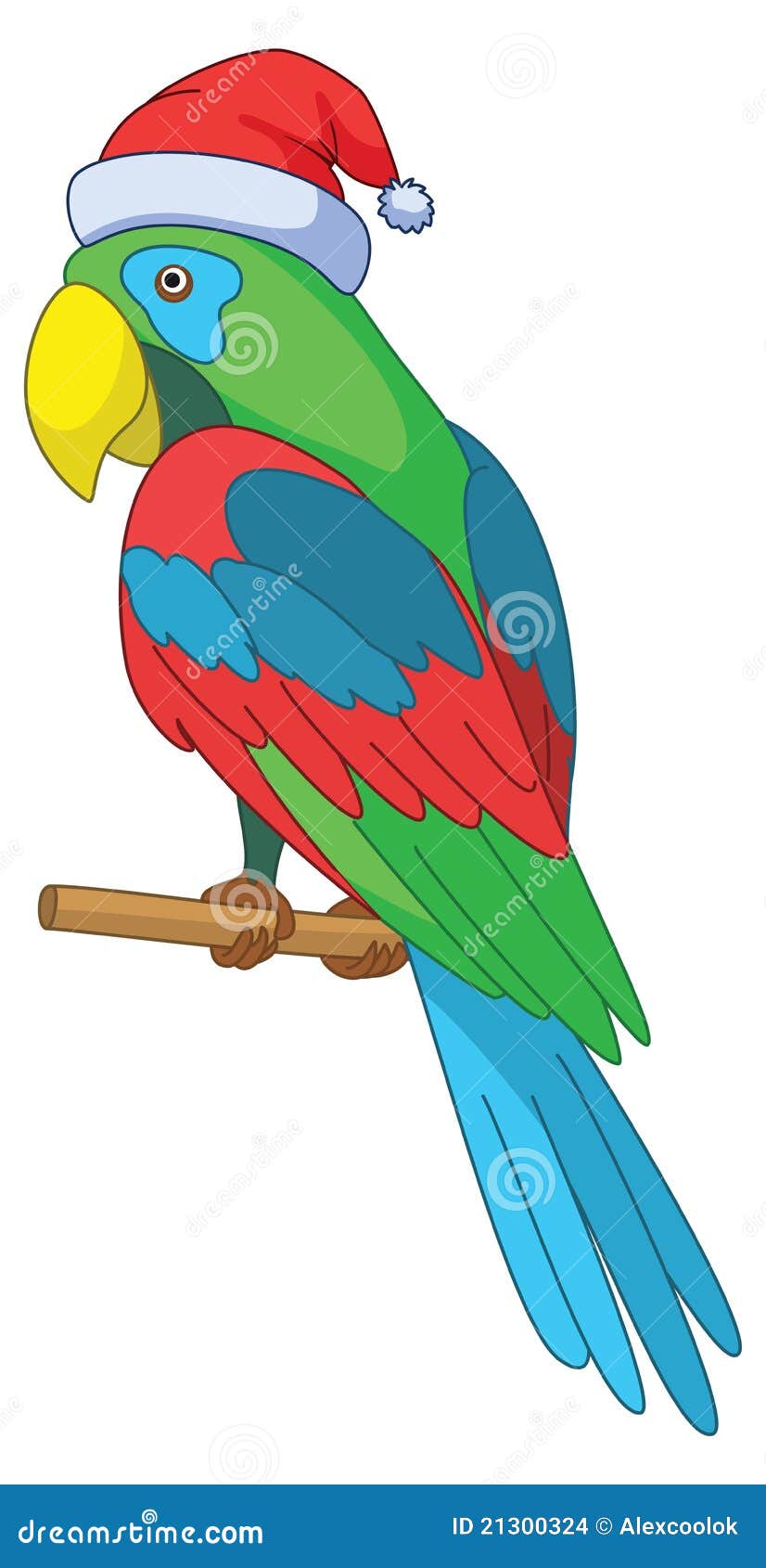 Parrot Santa Claus stock vector. Illustration of design - 21300324