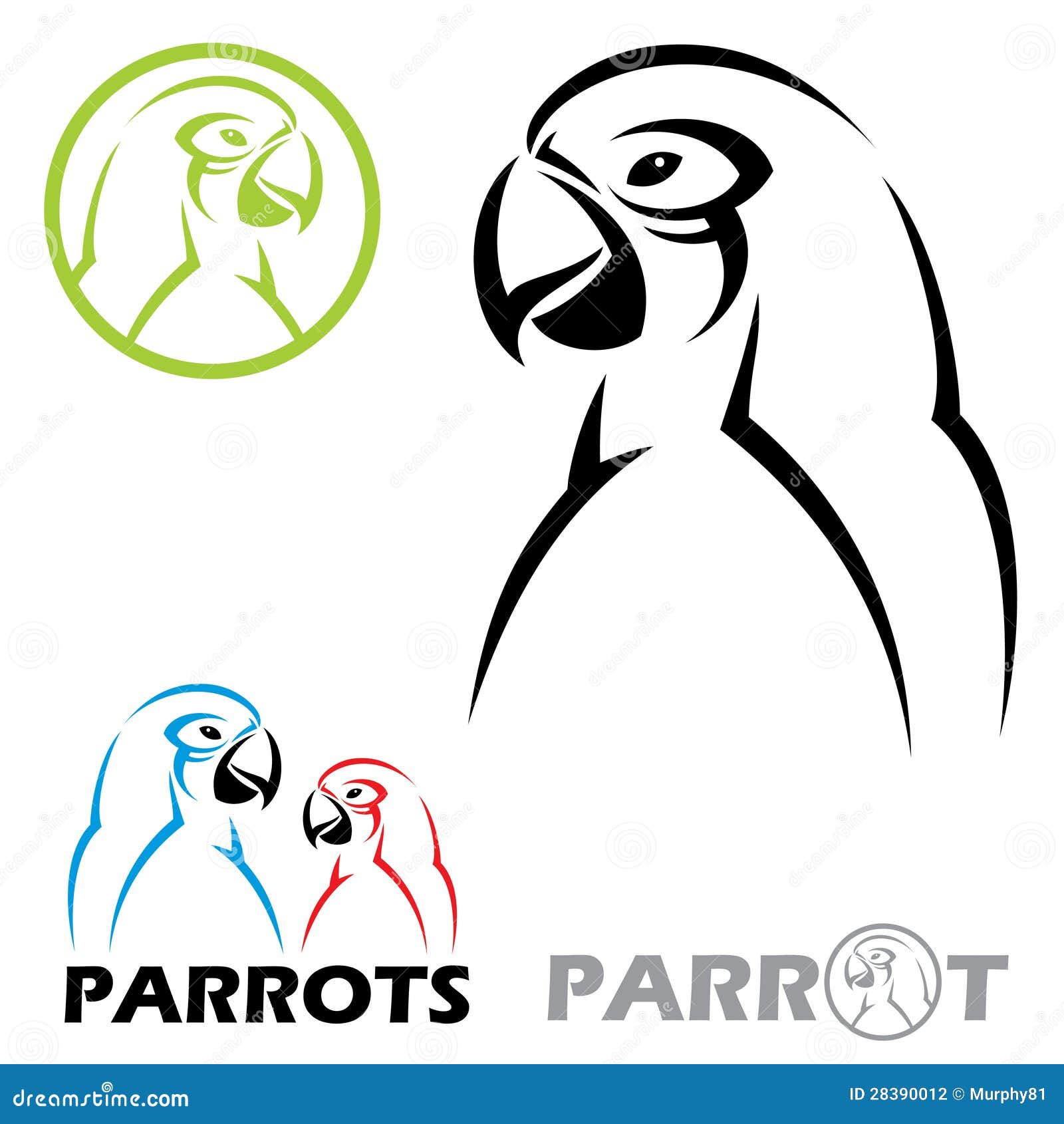 Parrot signs stock vector. Illustration of couple, bird - 28390012