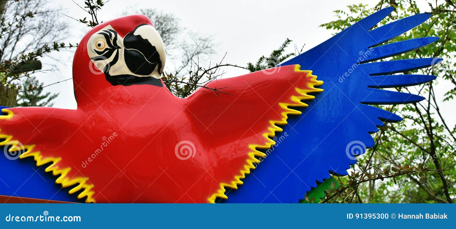 Parrot stock photo. Image of statue, parrot, blue, spread - 91395300