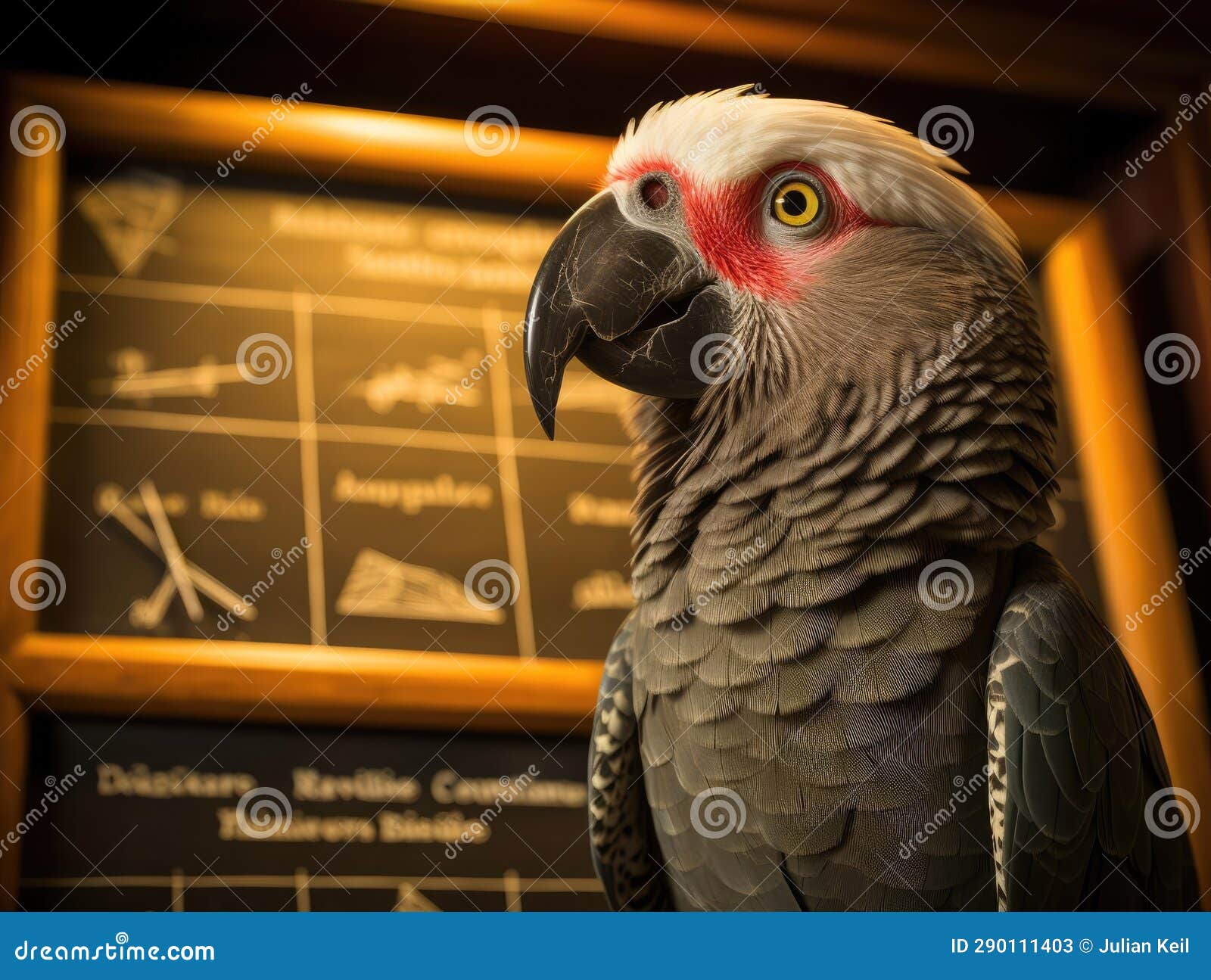 Parrot Teacher in Suit with Chalkboard Stock Illustration ...