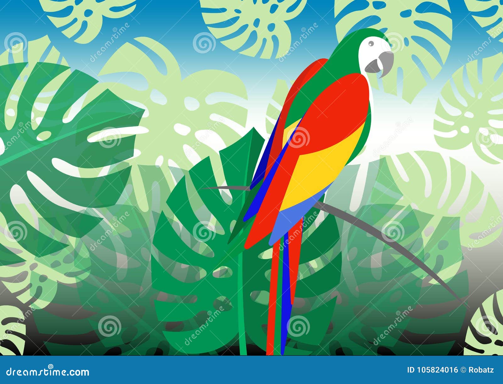 Parrot Tropical Bird Icon Image Illustration Design Colorful Stock ...