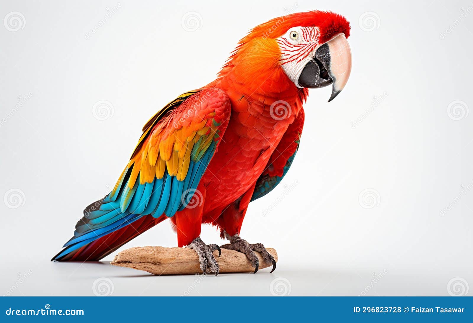 A Parrot on a White Background -Generative Ai Stock Illustration ...