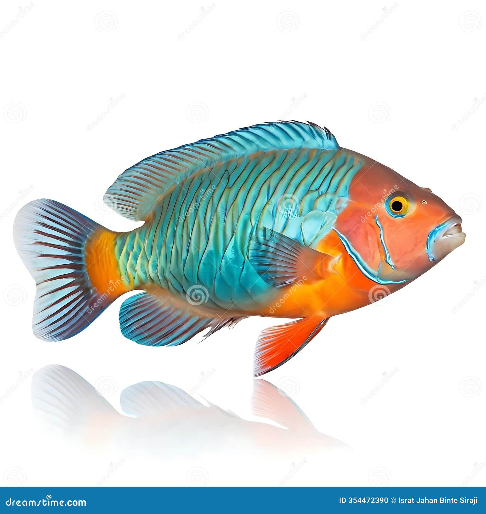 Parrotfish Isolated on a White Background Stock Illustration ...