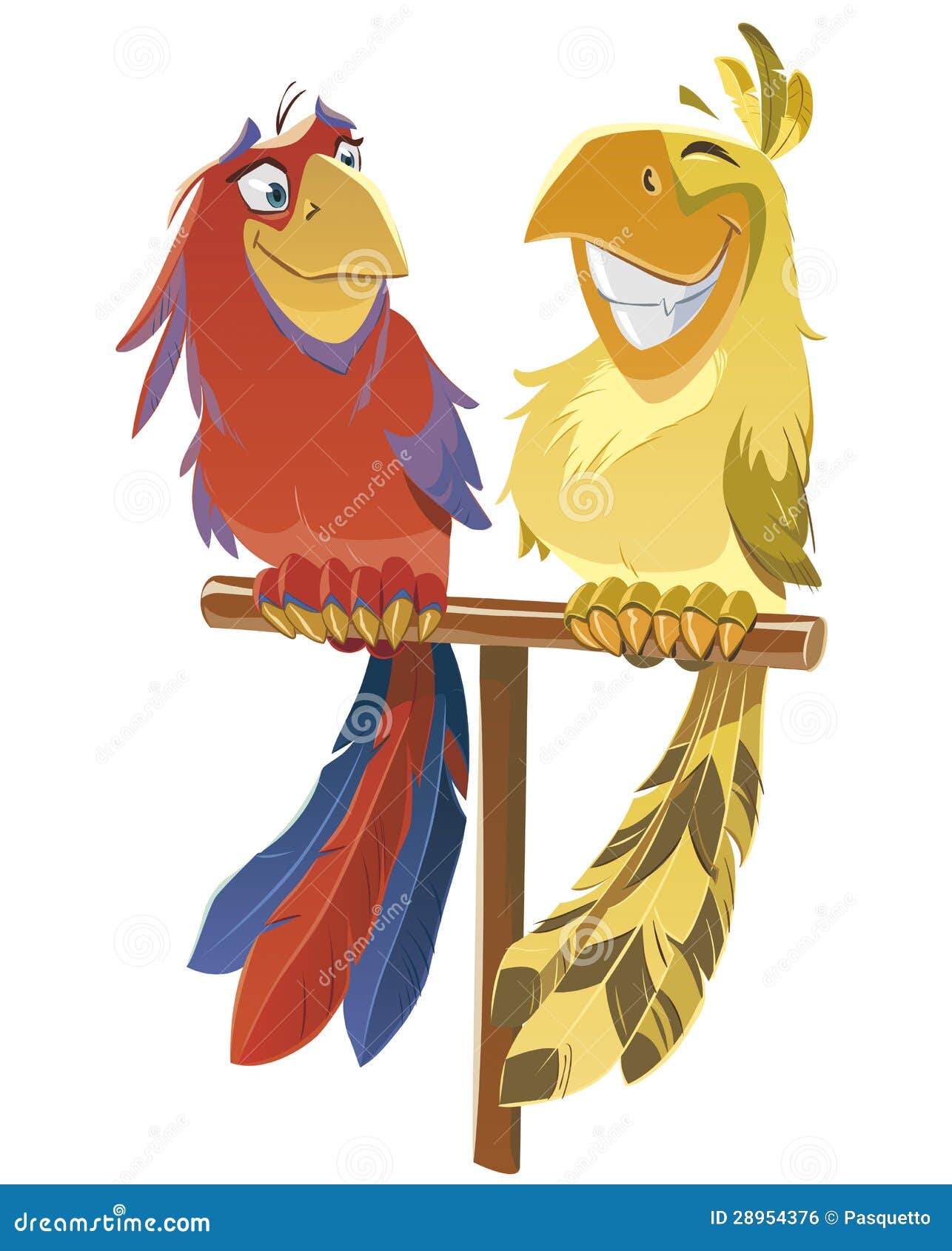 Parrots stock vector. Illustration of colors, friendship - 28954376
