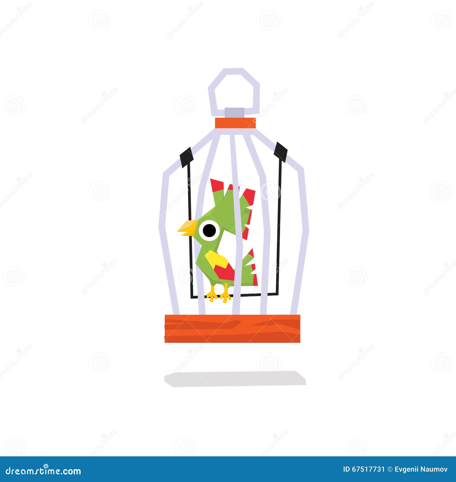 Parrots in a Cage. Vector Illustration Stock Vector - Illustration of ...