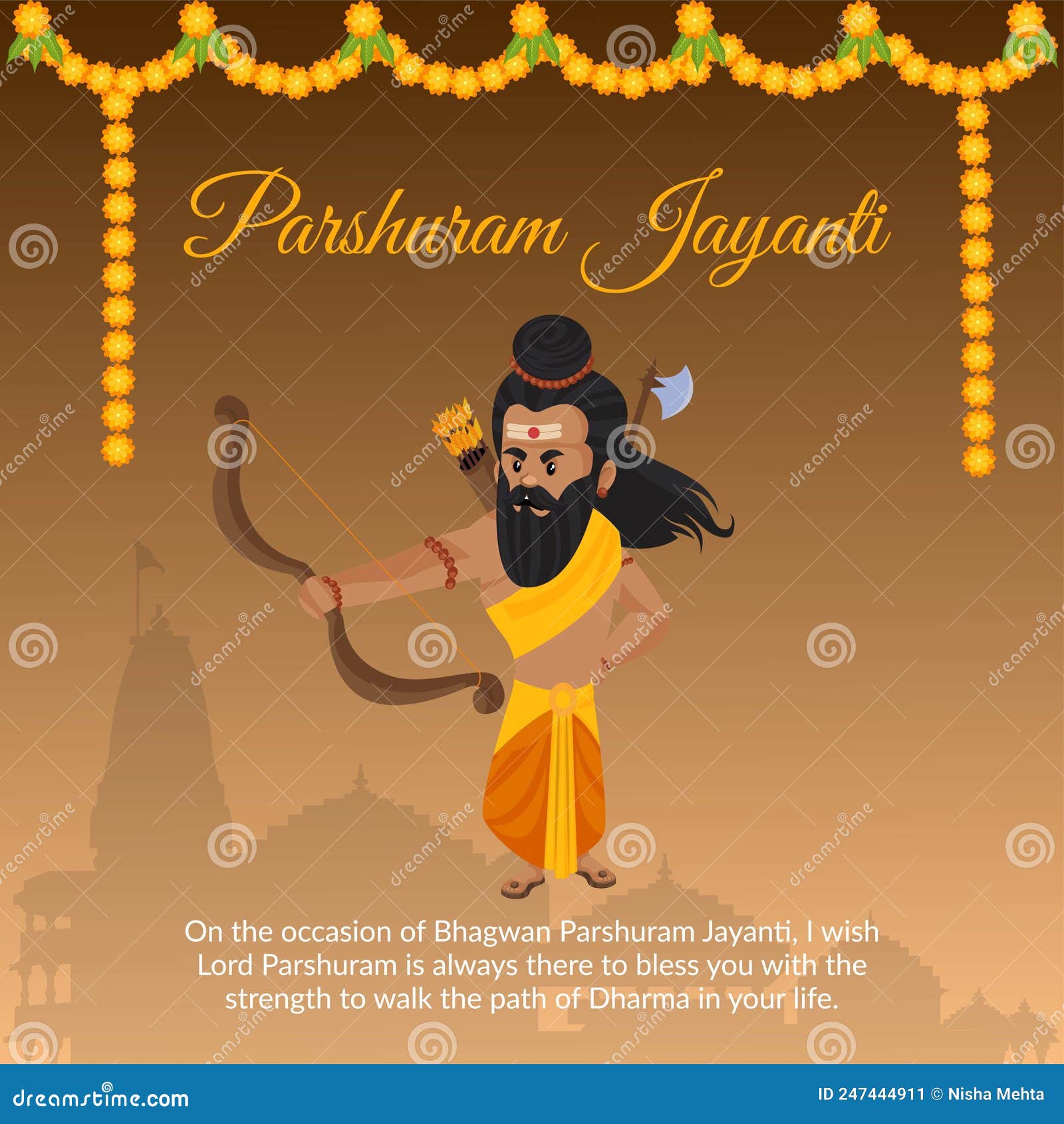 Banner Design of Happy Parshuram Jayanti Stock Vector - Illustration of ...