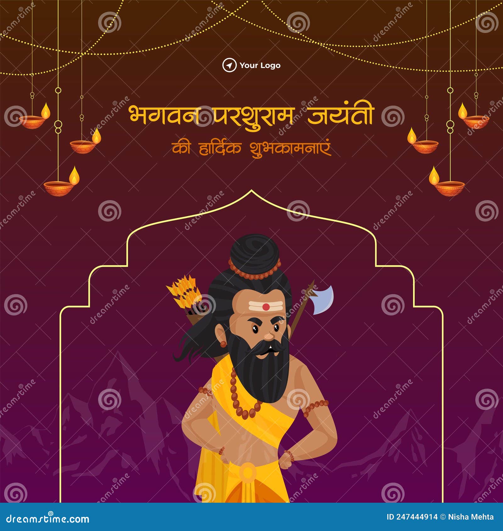 Happy Parshuram Jayanti Cover Page Design Vector Illustration ...