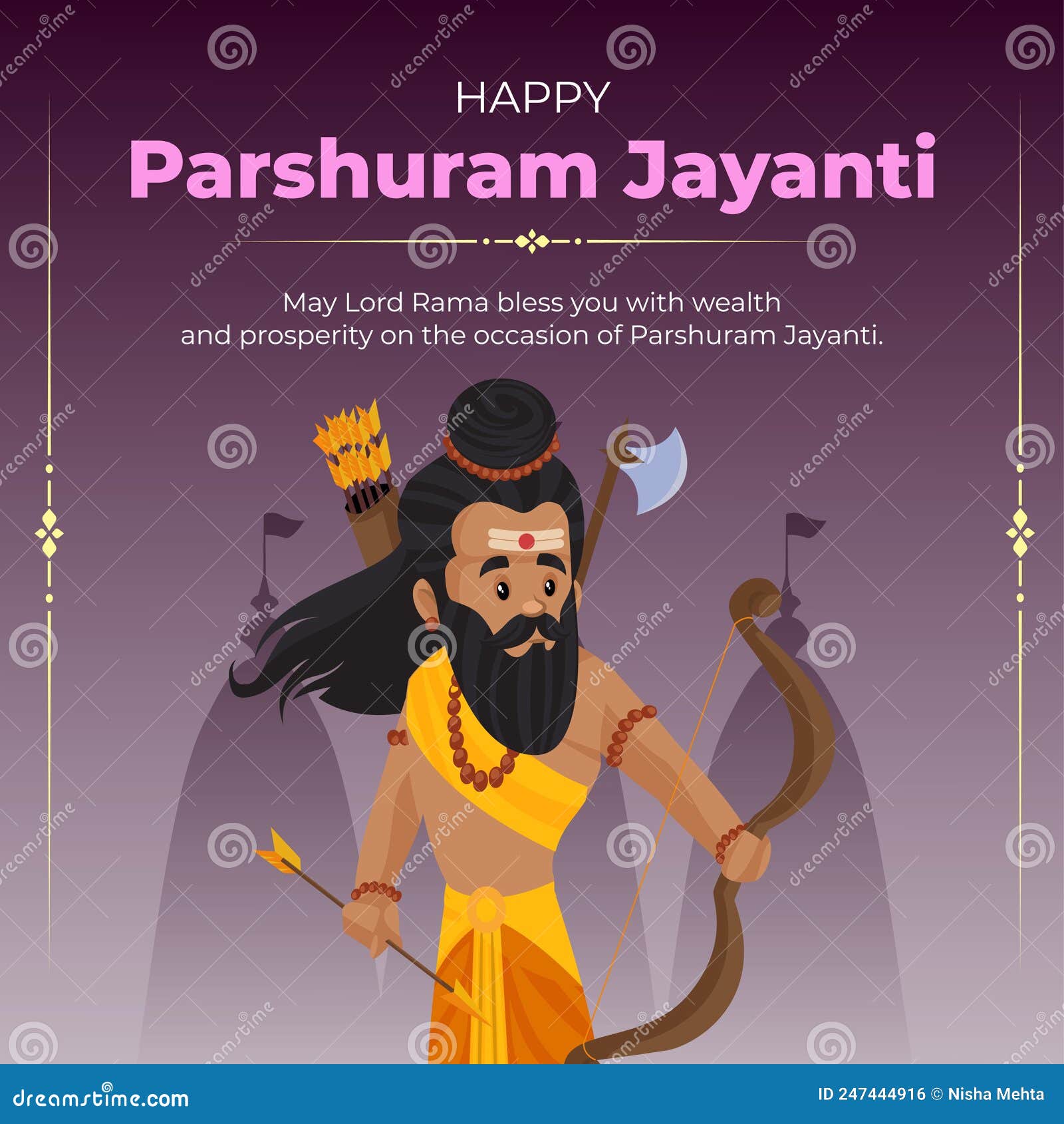 Banner Design of Happy Parshuram Jayanti Stock Vector - Illustration of ...