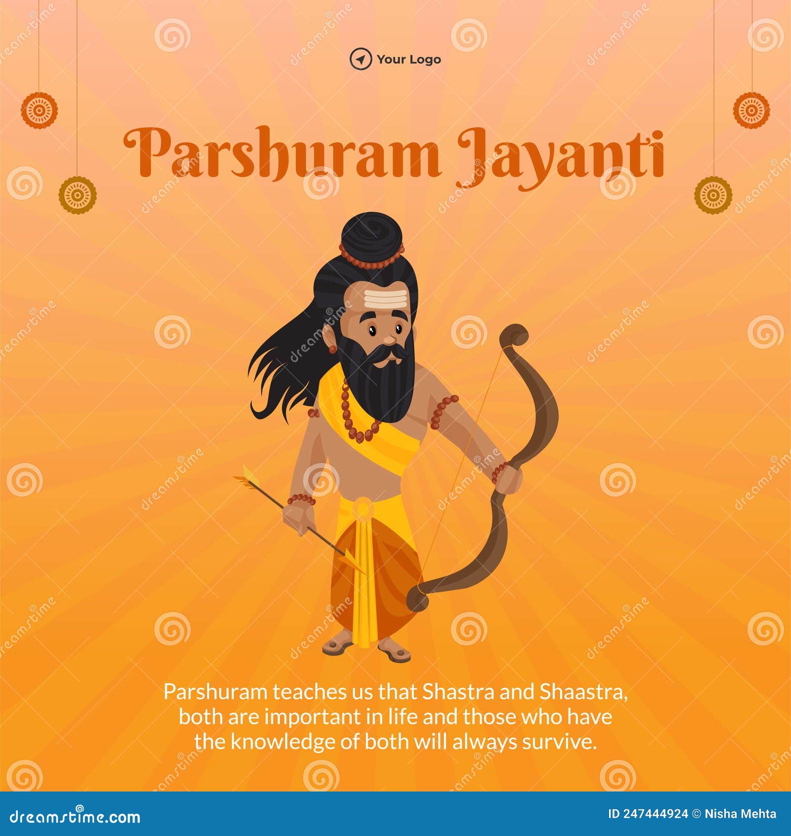 Banner Design of Happy Parshuram Jayanti Stock Vector - Illustration of ...