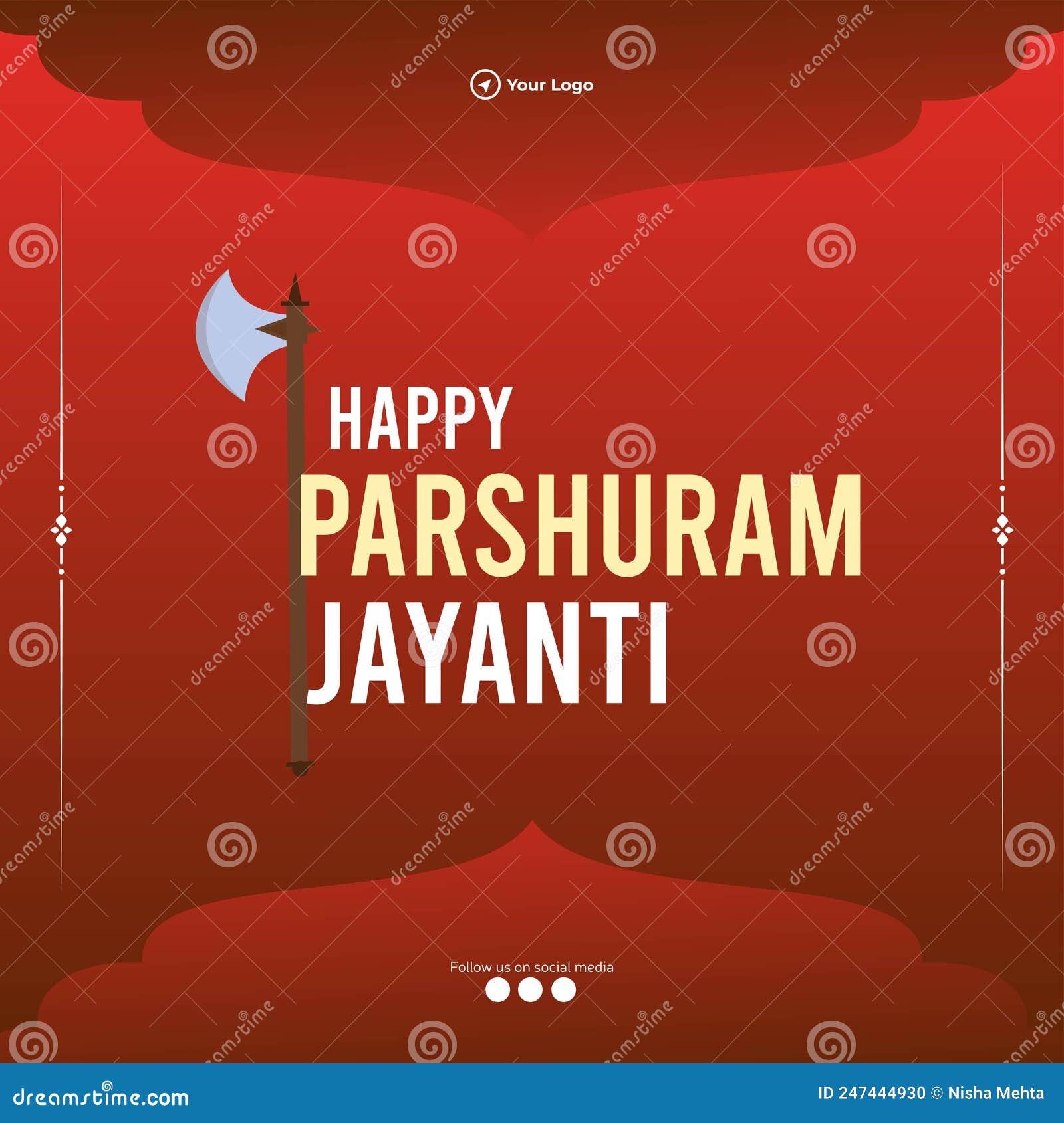 Banner Design of Happy Parshuram Jayanti Stock Vector - Illustration of ...
