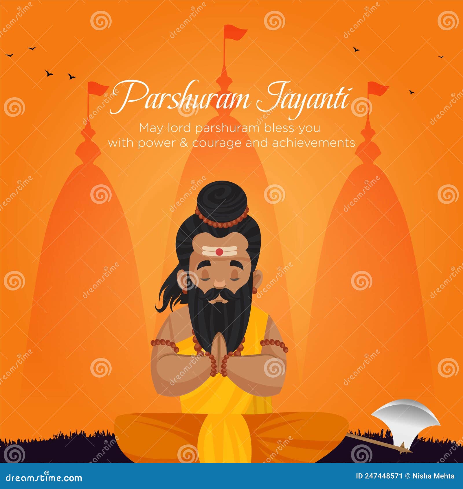 Banner Design of Happy Parshuram Jayanti Stock Vector - Illustration of ...
