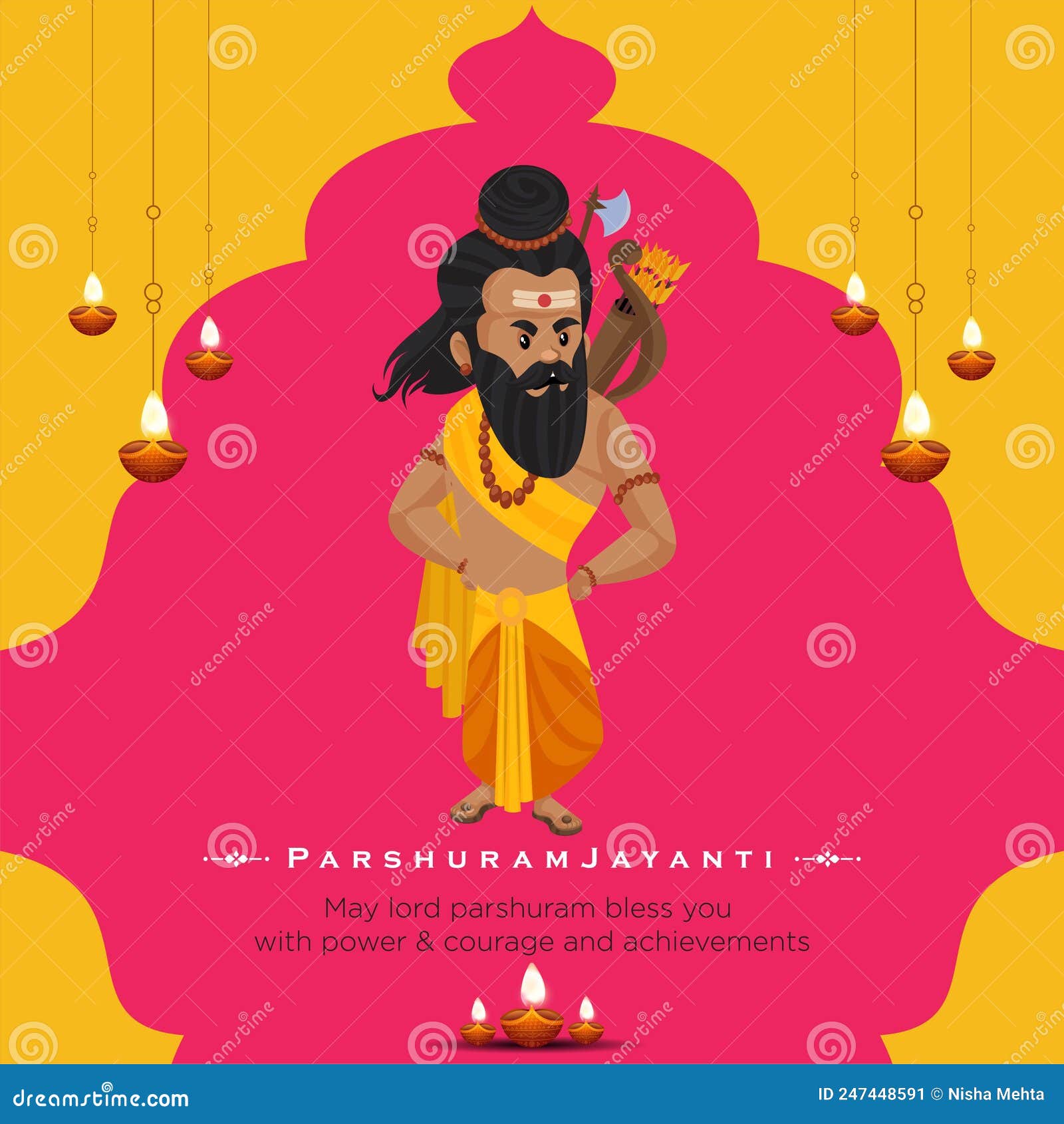 Banner Design of Happy Parshuram Jayanti Stock Vector - Illustration of ...