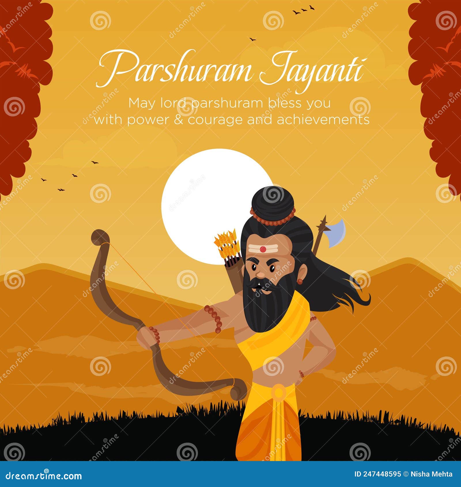 Banner Design of Happy Parshuram Jayanti Stock Vector - Illustration of ...