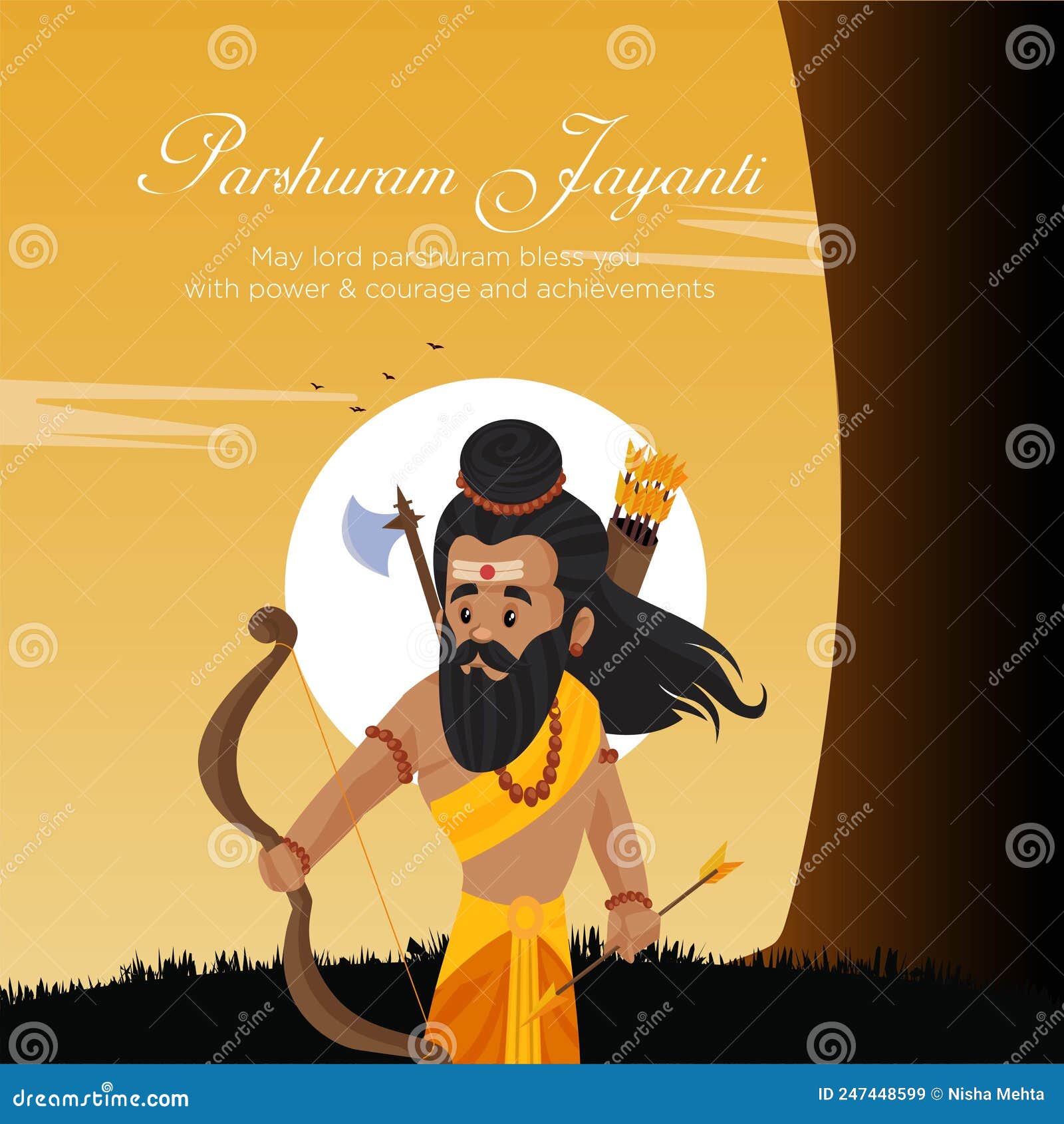 Banner Design of Happy Parshuram Jayanti Stock Vector - Illustration of ...