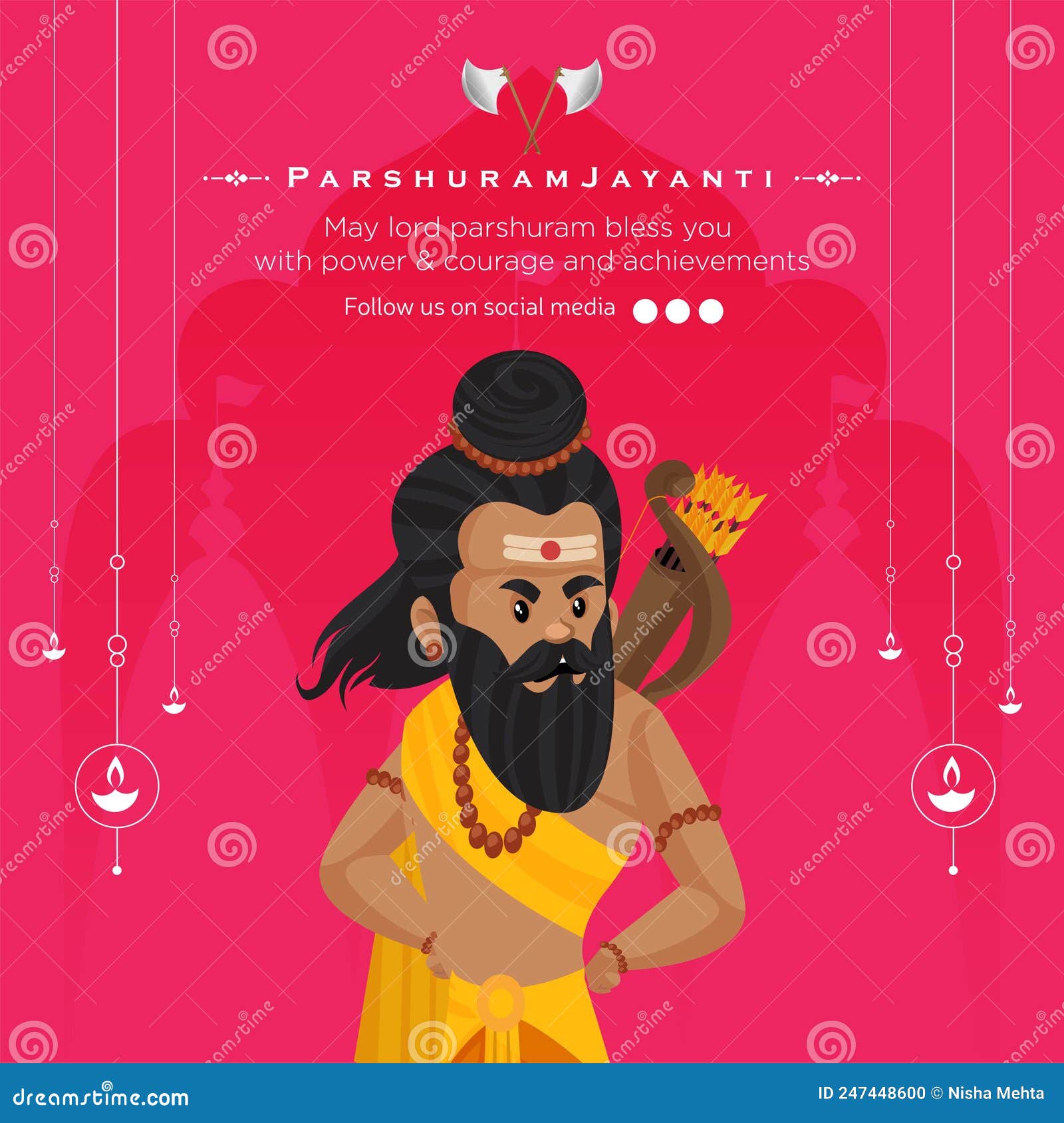 Banner Design of Happy Parshuram Jayanti Stock Vector - Illustration of ...