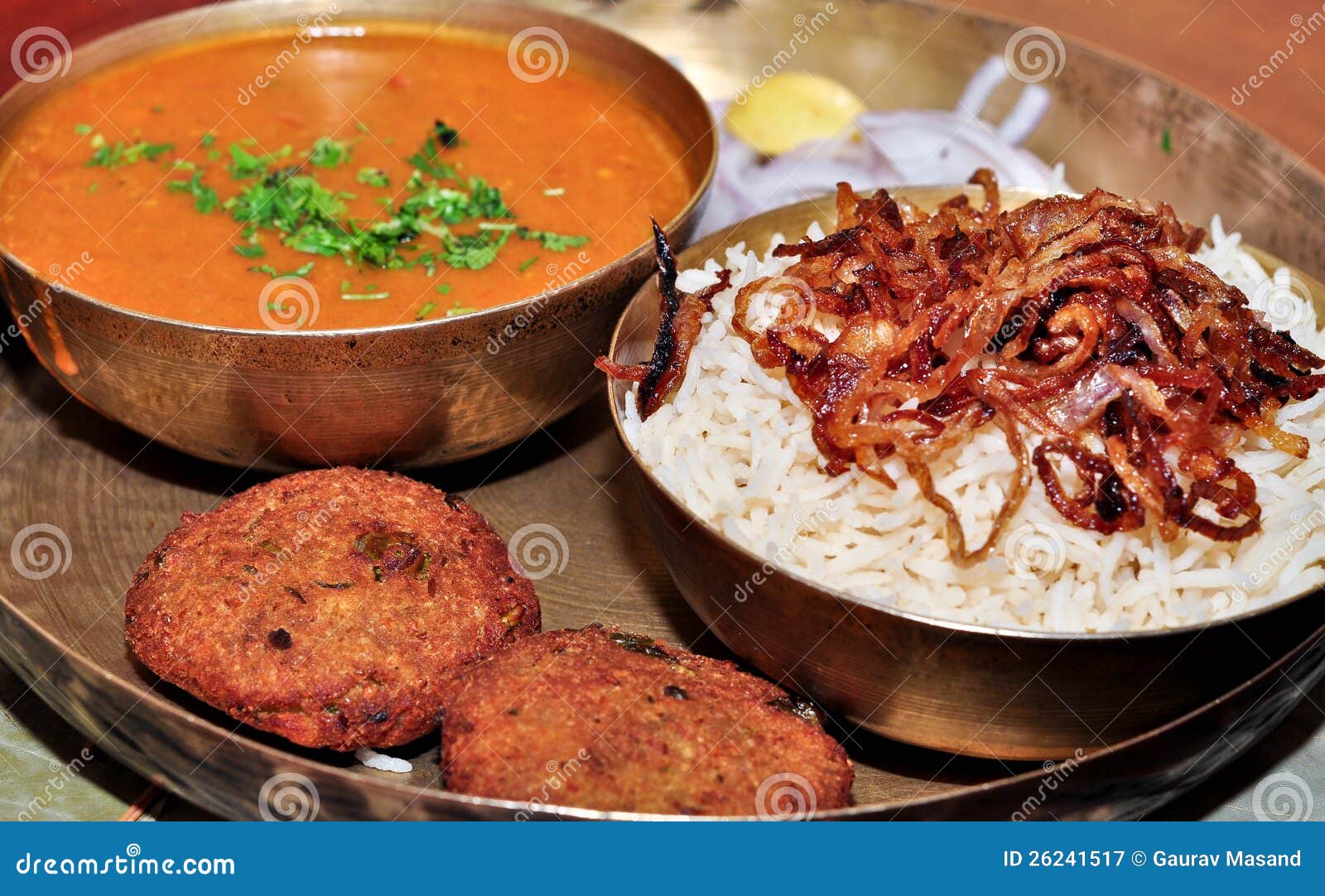 Parsi Dhansak Chicken With Lentils And Spices Served With Rice Garnish ...