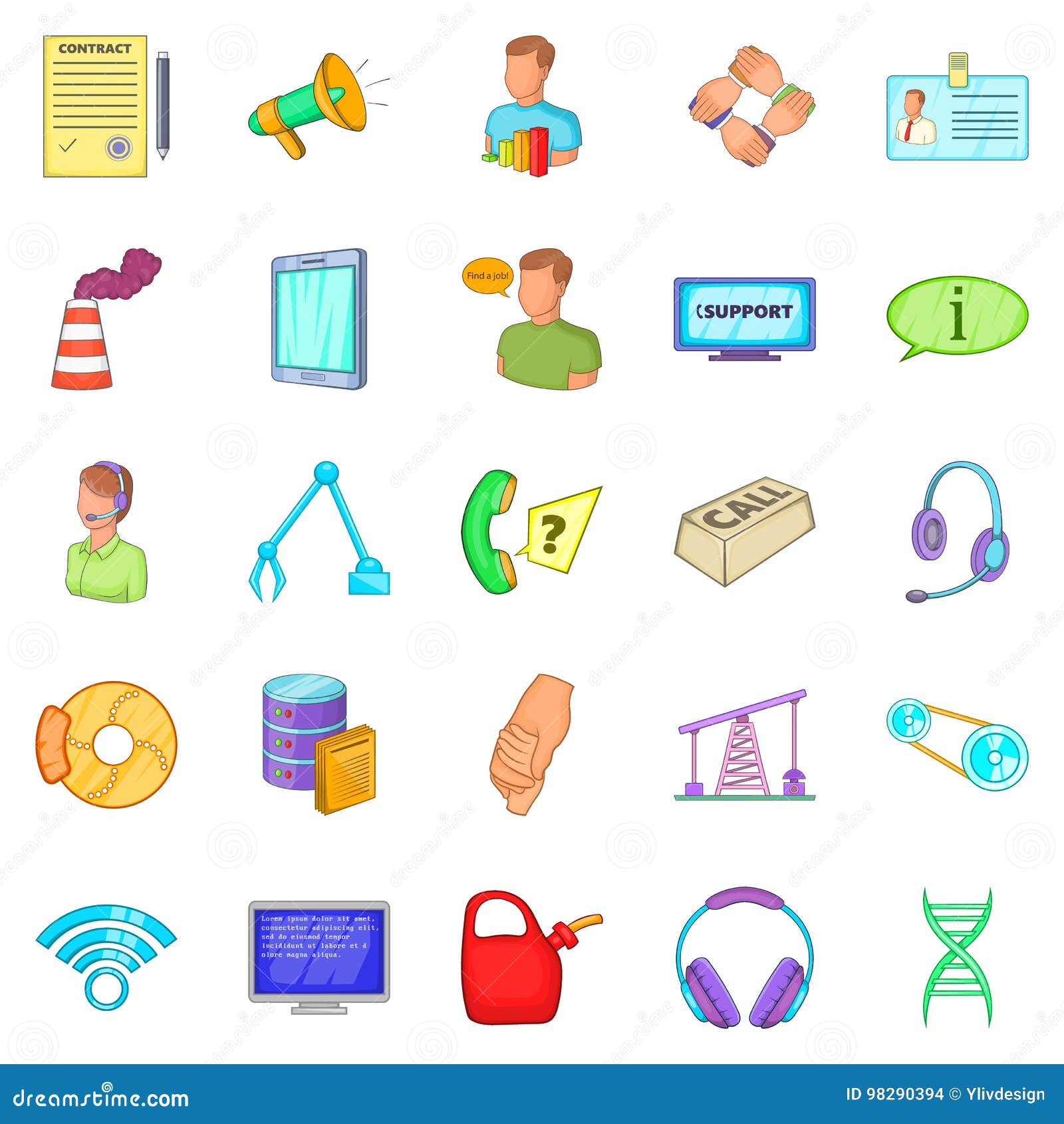 Parsimony Icons Set, Cartoon Style Stock Vector - Illustration of ...