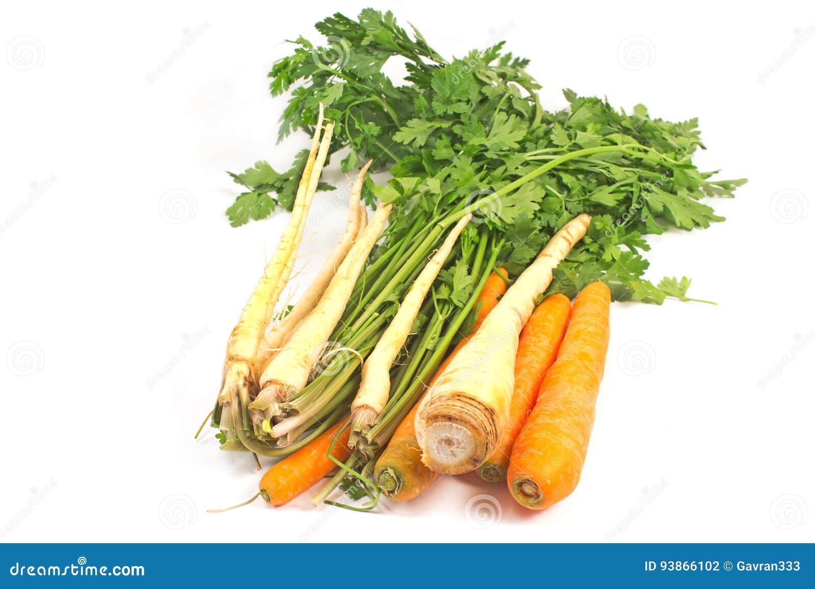 Parsley and Carrot Isolated on White Stock Photo - Image of background ...