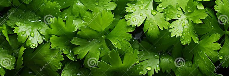 Parsley Mojado Fresco Ensalada Fondo Textura Del Banner Vista Superior ... Parsley Mojado Fresco Ensalada Fondo Textura Del Banner Vista Superior ...