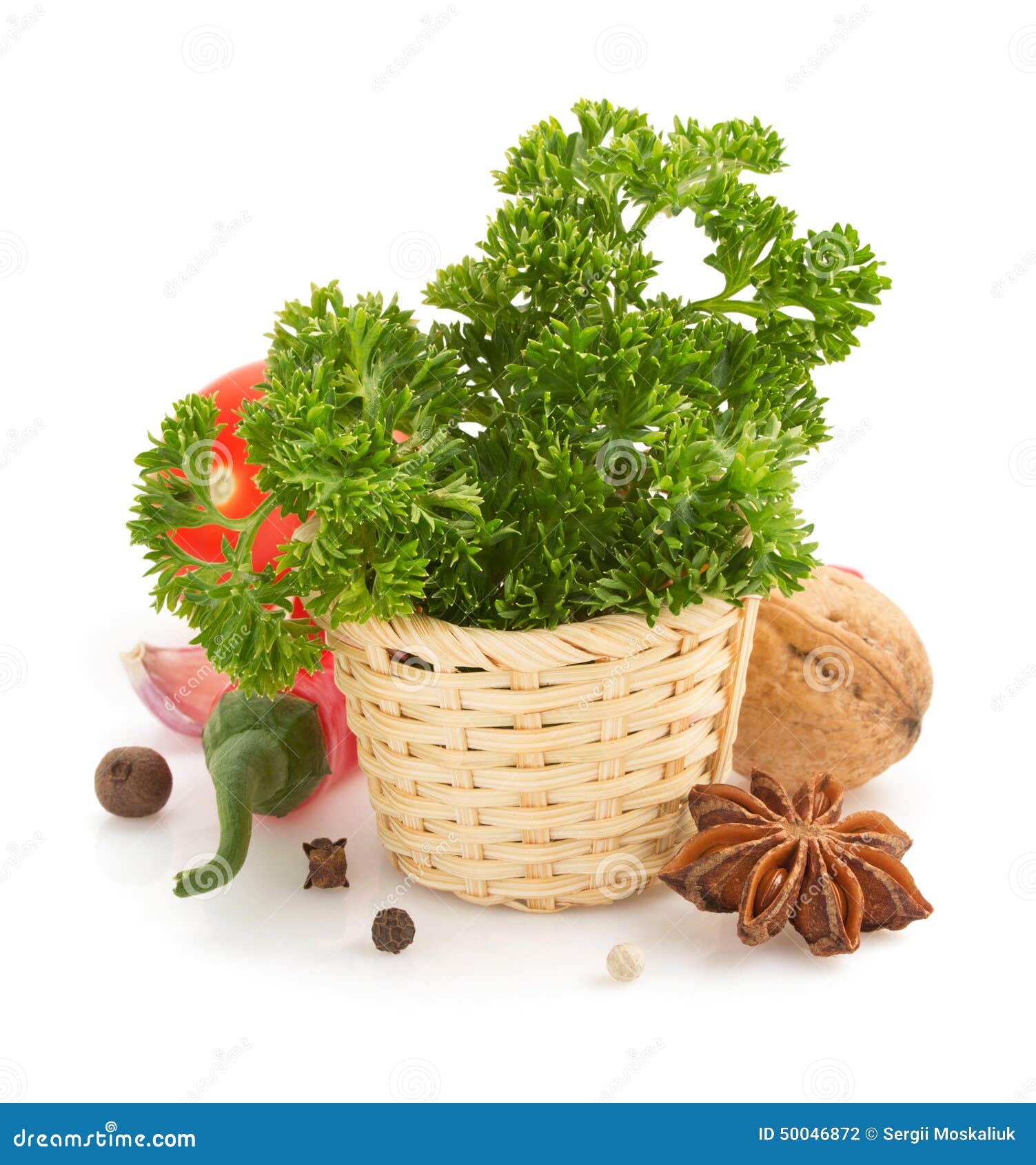 Parsley Spice Isolated on White Stock Photo - Image of bowl, closeup ...