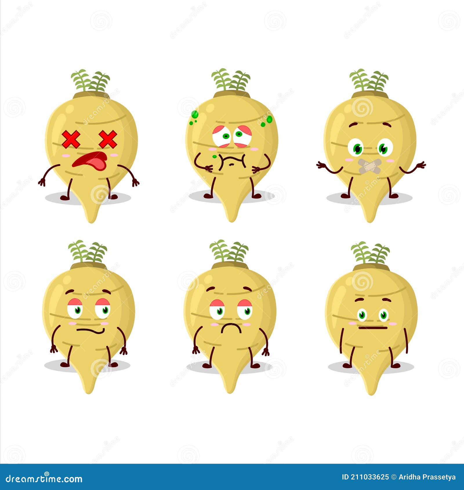 Parsnip Cartoon in Character with Nope Expression Stock Vector ...