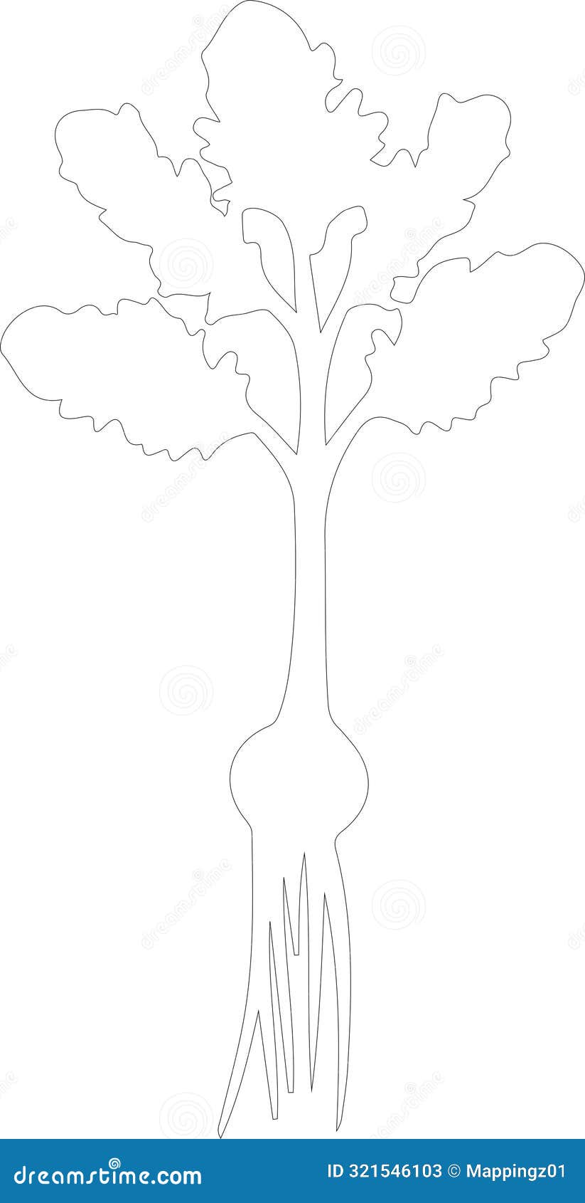 Parsnip Outline Silhouette Generative Ai Cartoon Vector | CartoonDealer ...