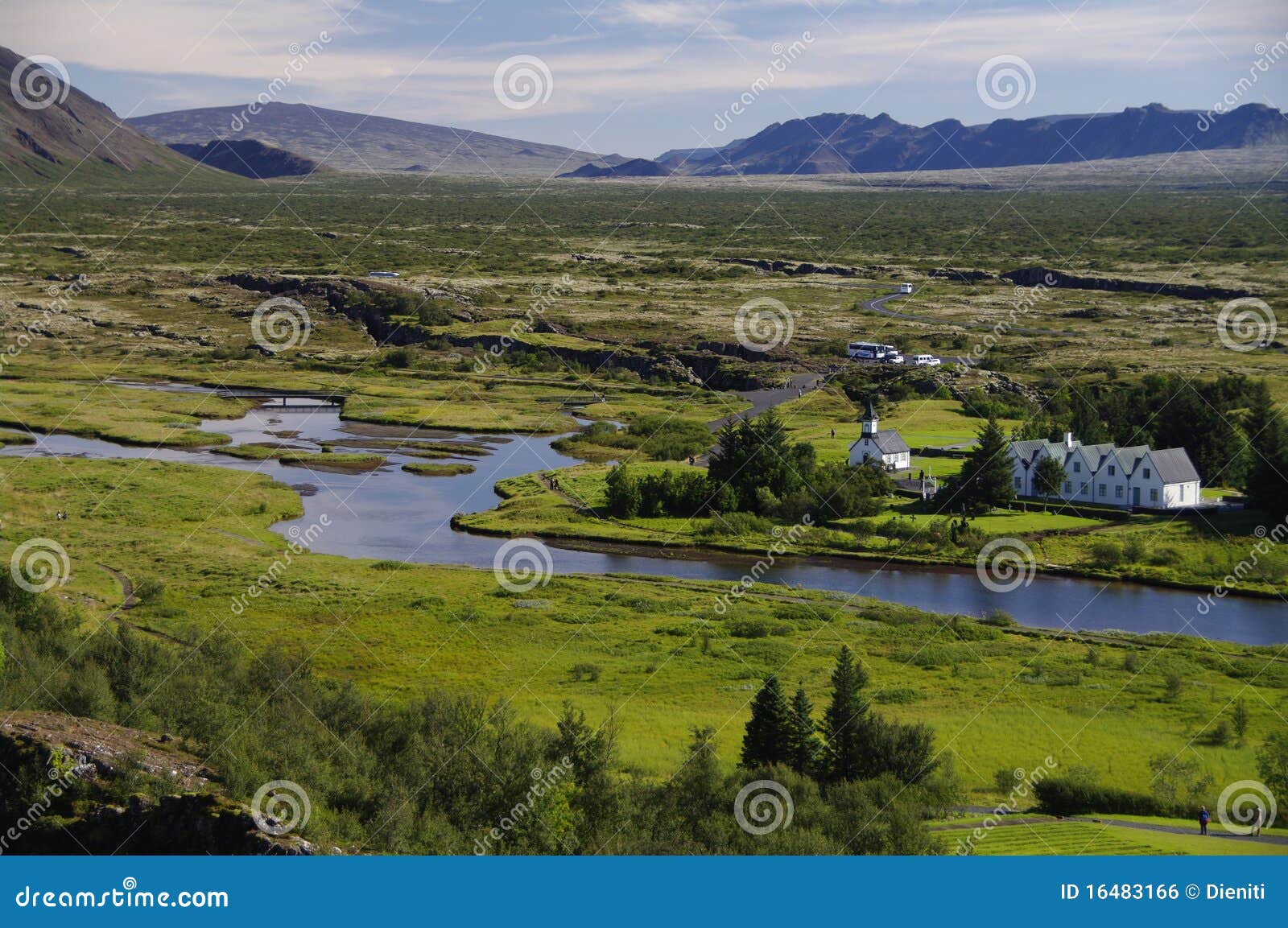 Parsonage Und Kirche Bei Pingvellir, Island Stockfoto - Bild von insel ...