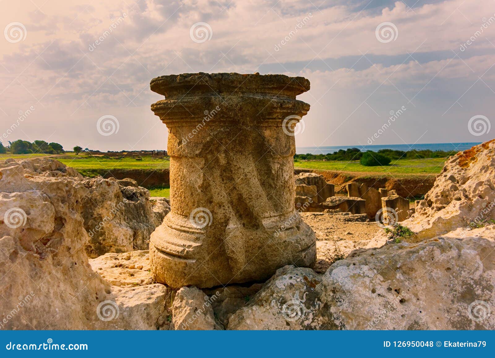 Part of Ancient Pillar Outdoors. Stock Photo - Image of ancient ...