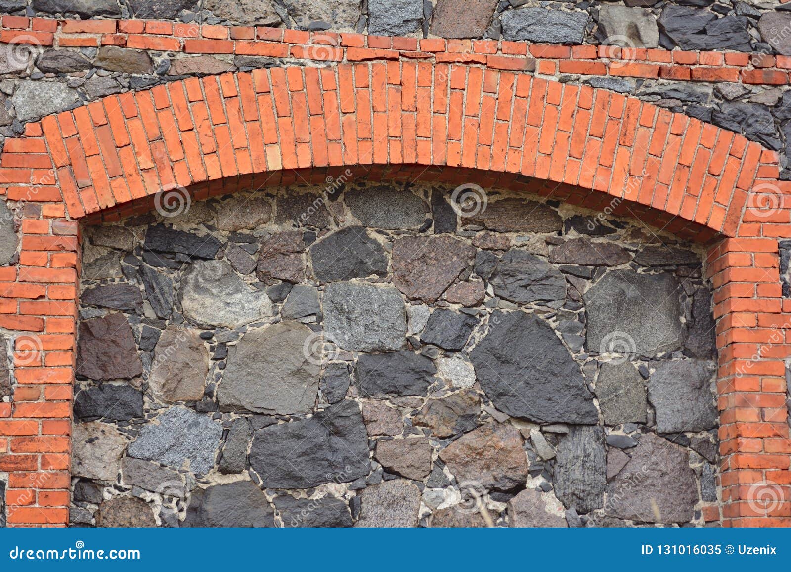 Part of an Ancient Wall from Big Stones and Bricks Stock Image - Image ...