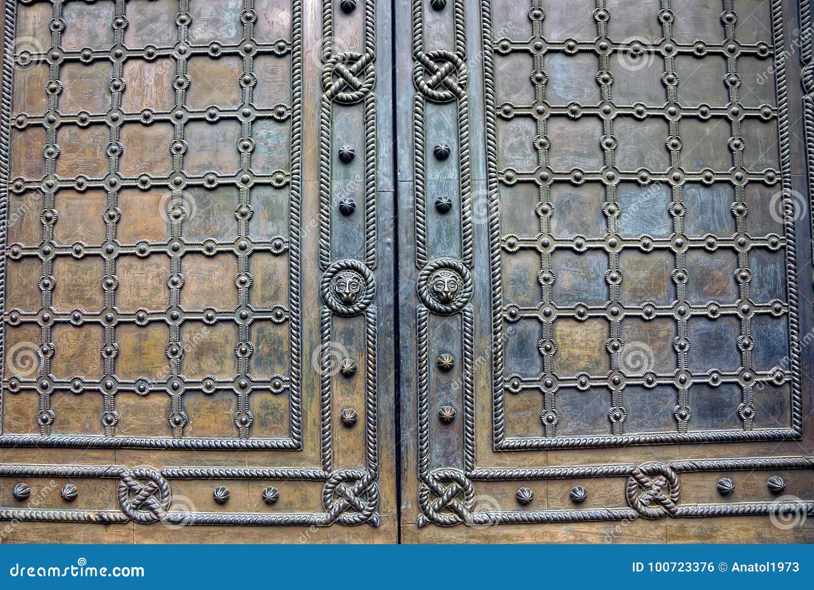 The Texture of Iron and a Fragment of Old Doors with a Pattern Stock ...