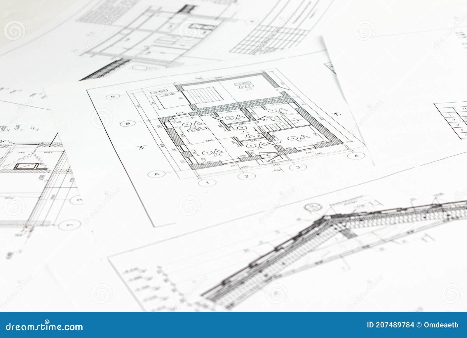 Part Of Architectural Project. Architectural Plan,technical Project And ...