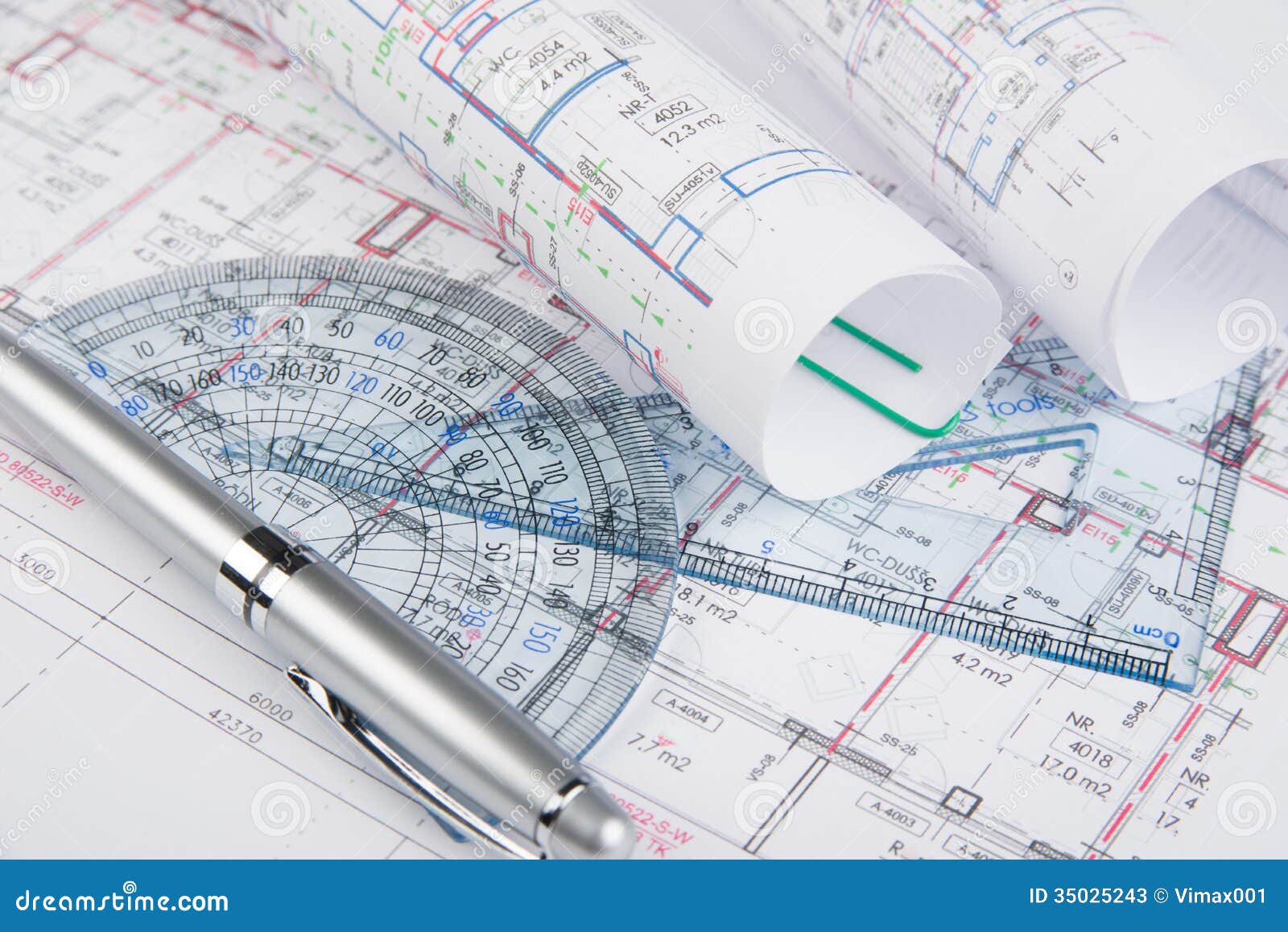 Part Of Architectural Project. Architectural Plan,technical Project And ...