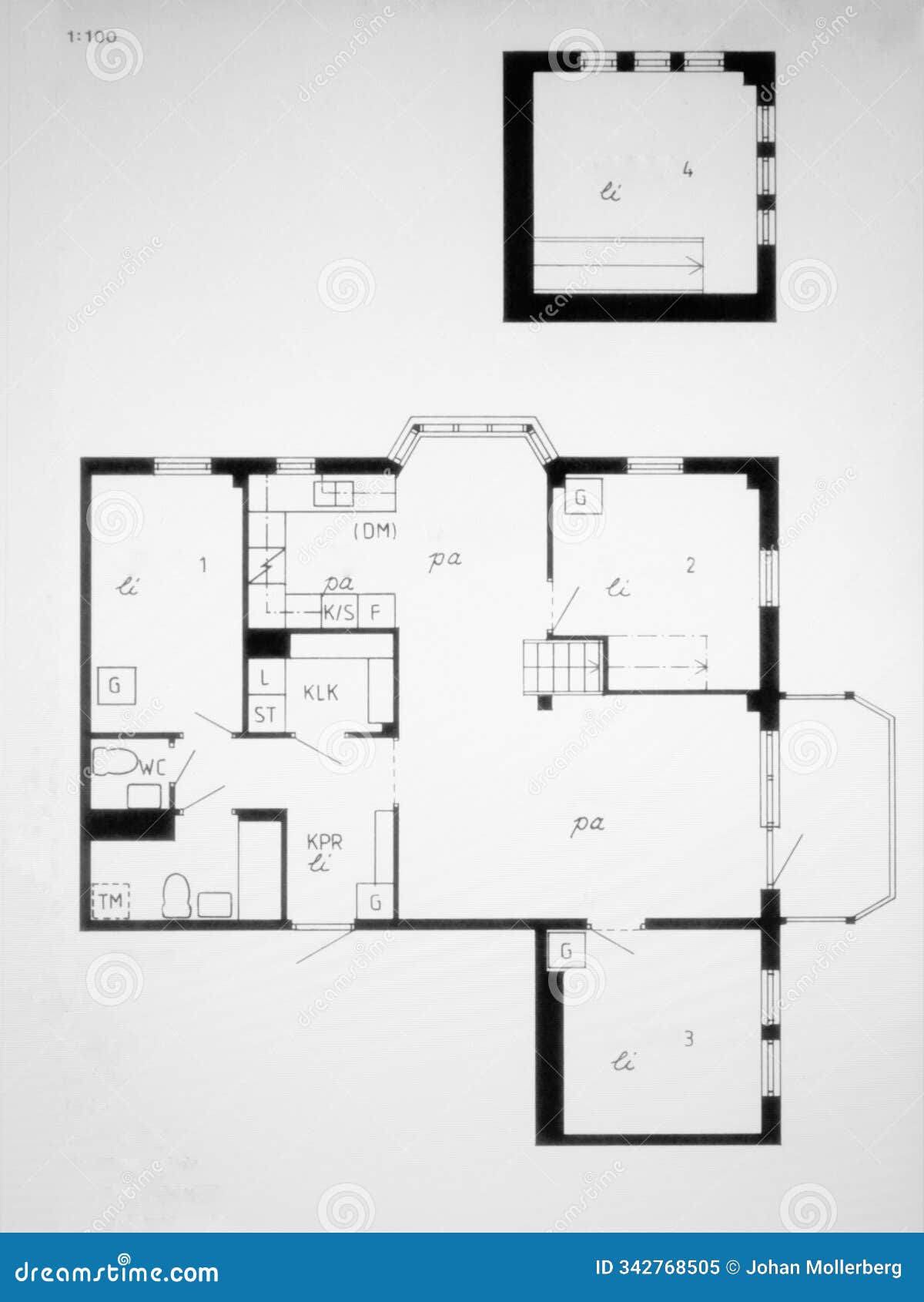 Part of Architectural Project, Architectural Plan of the Apartment ...