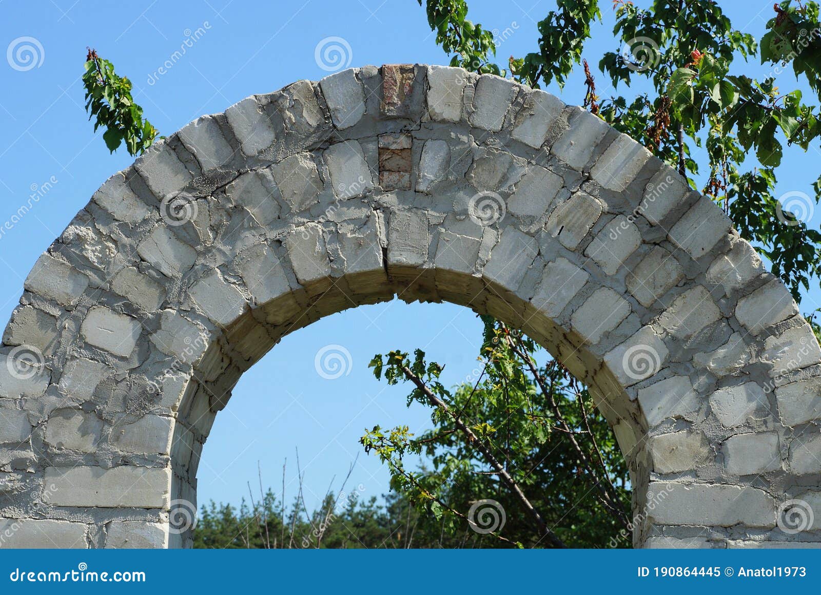 Part of the Architectural Structure of a Gray Brick Arch Stock Image ...