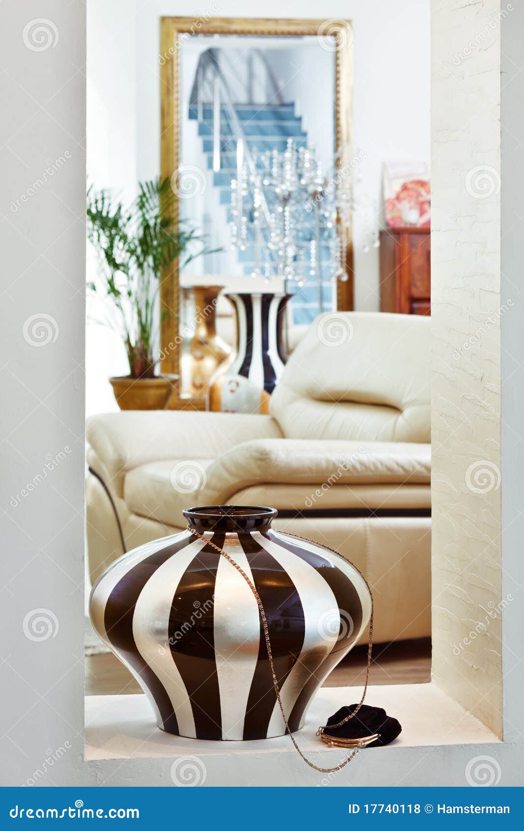 Part of Art Deco Style Drawing-room with Vase Stock Photo - Image of ...