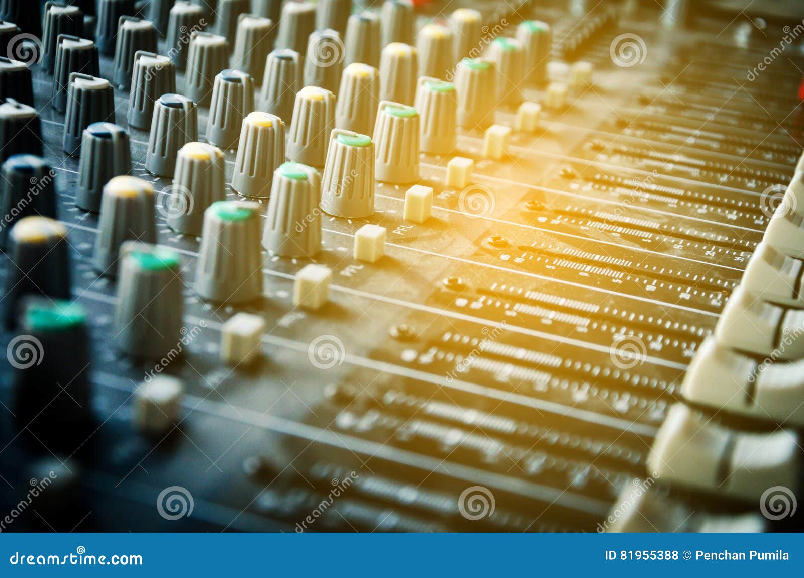 Part of an Audio Sound Mixer. Stock Photo - Image of instrument, adjust ...