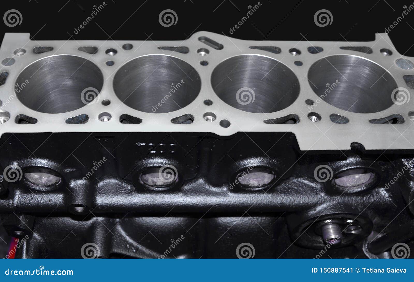 Four-stroke Internal Combustion Engine In Section Shown. Petrol Engine ...
