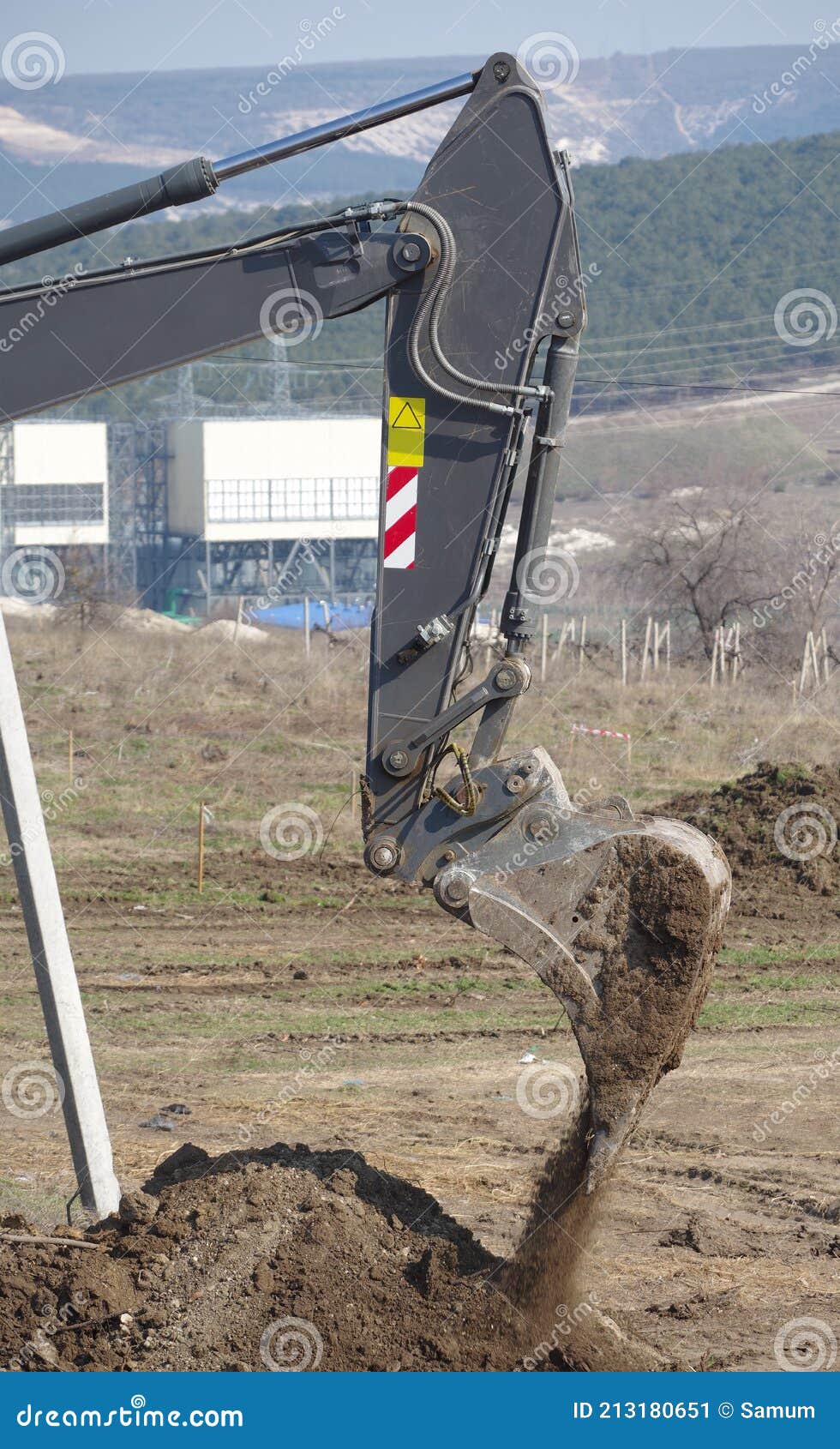Part of a Big Modern Excavator Machines Stock Image - Image of machine ...