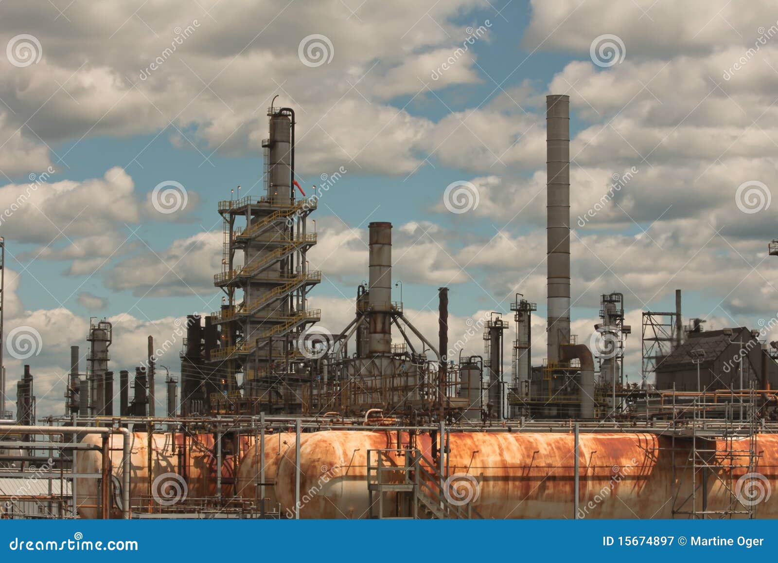 Part of a Big Oil Refinery. Stock Image - Image of engineer, economy ...