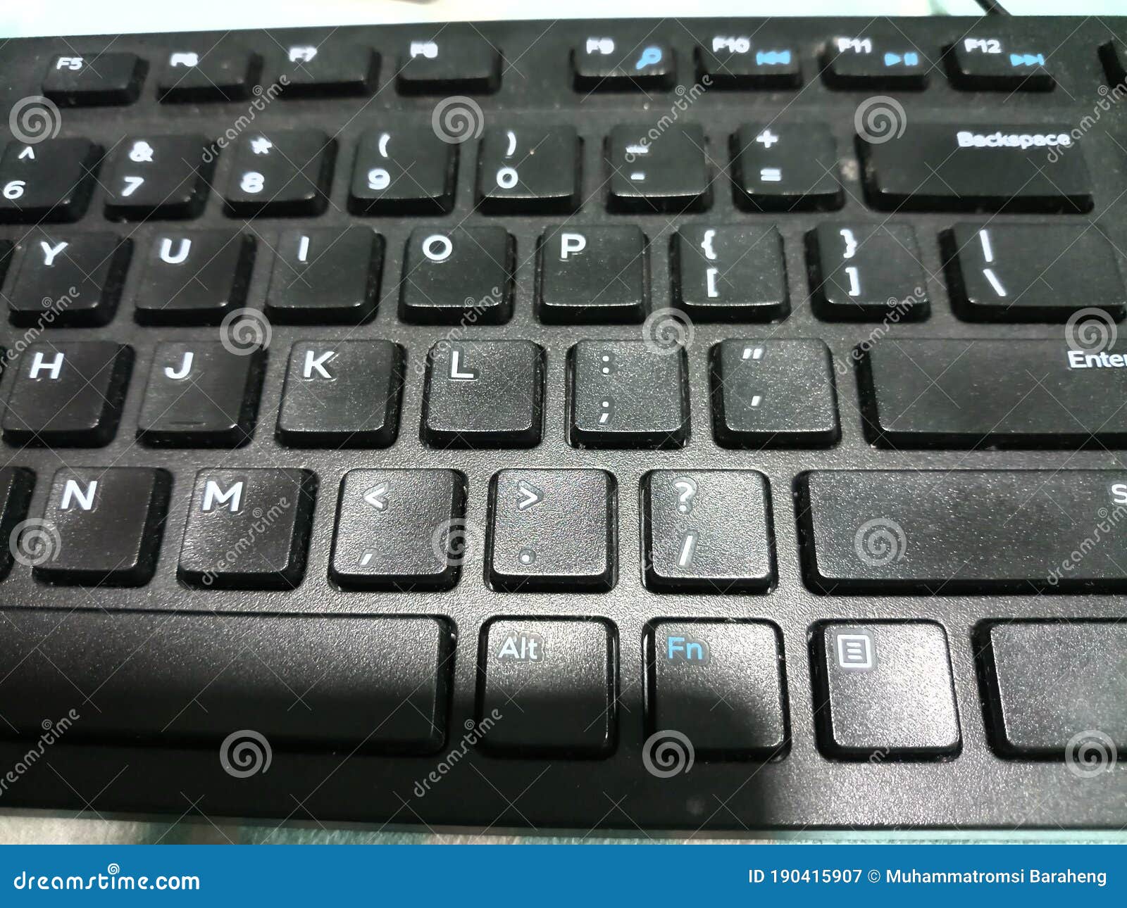 A Part of Black Computer Keyboard and a Little Shadow. Stock Image ...