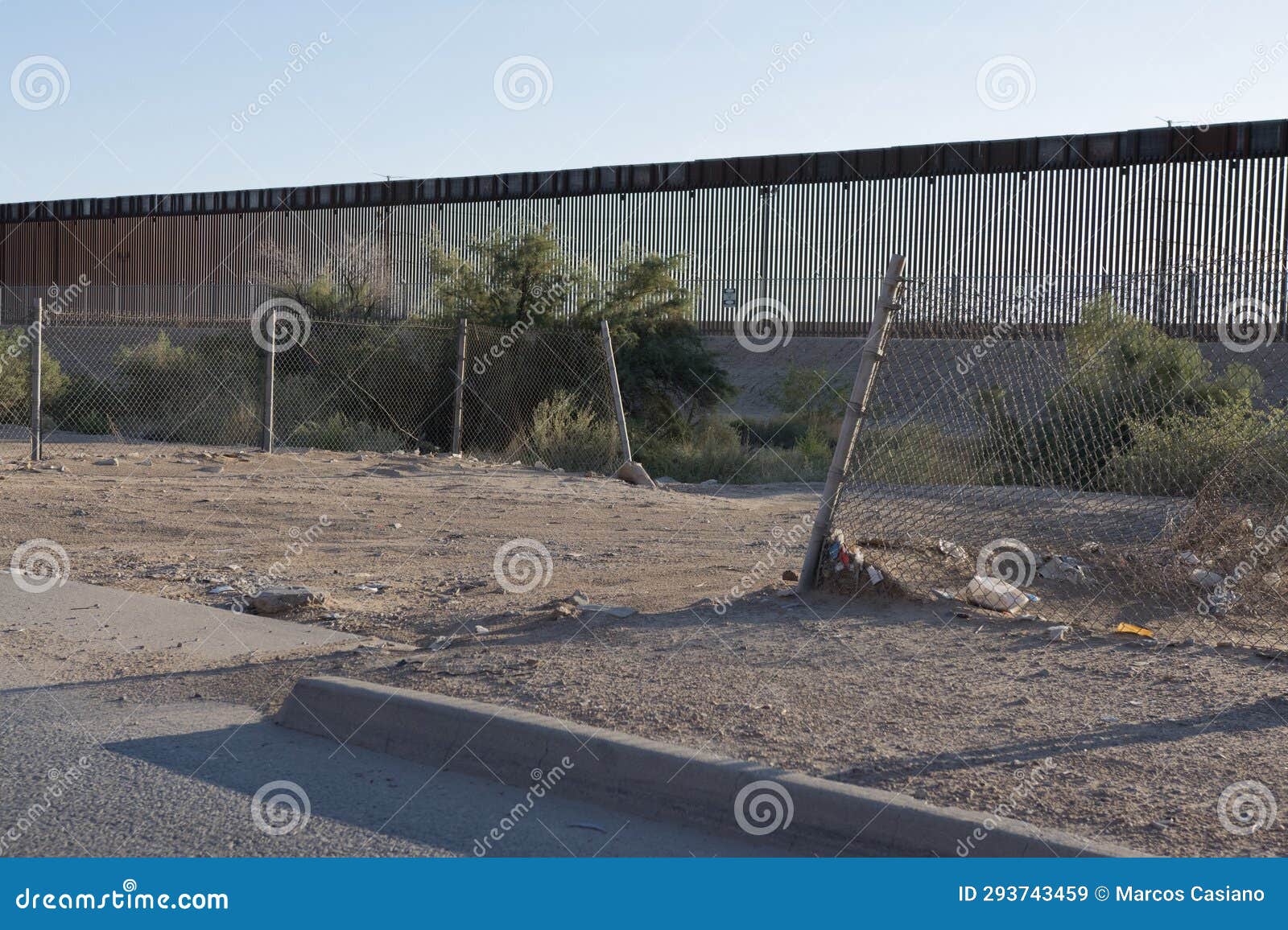 The Border Wall the Runs Along the Border between El Paso, Texas, and ...