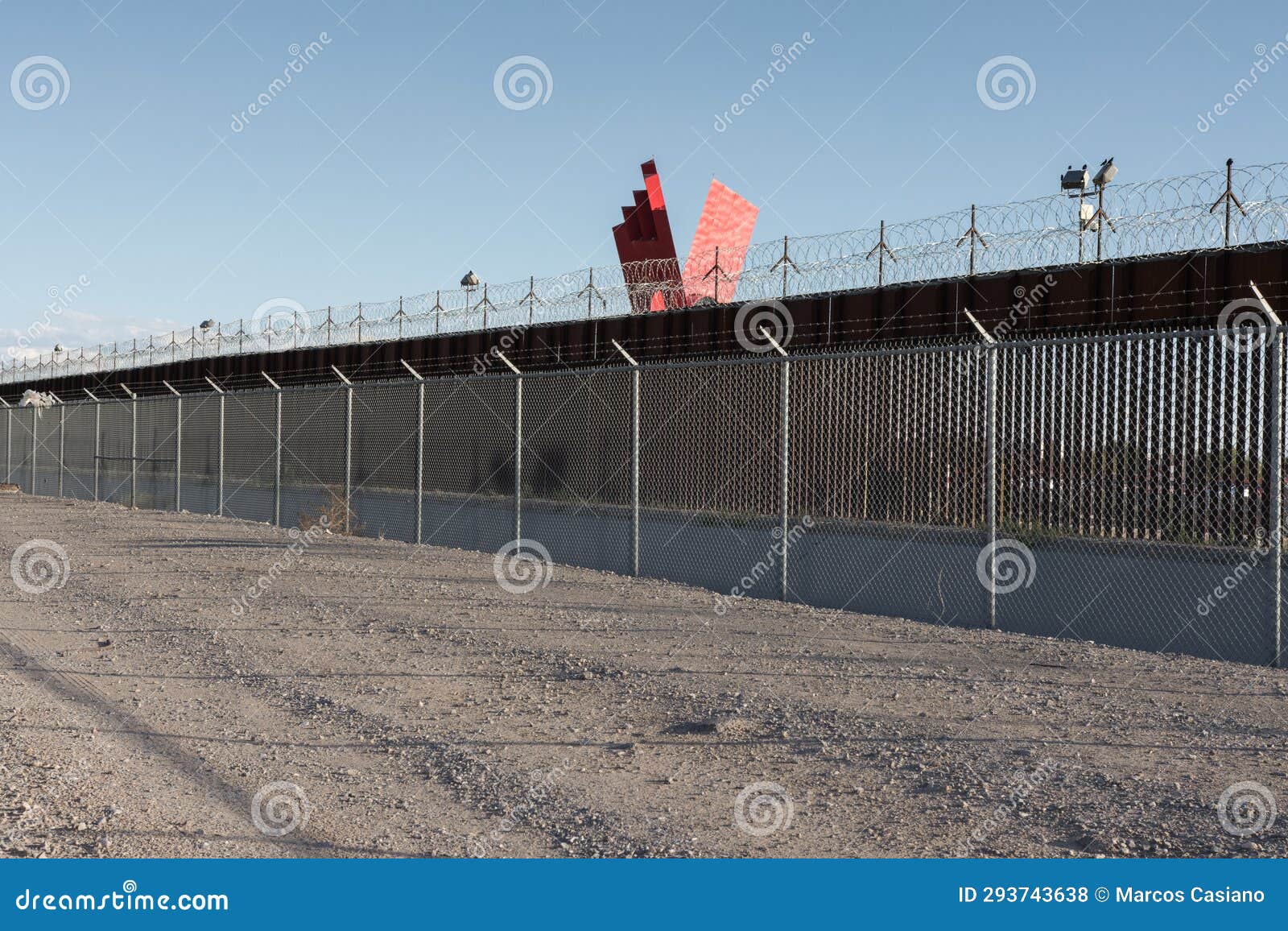 The Border Wall the Runs Along the Border between El Paso, Texas, and ...