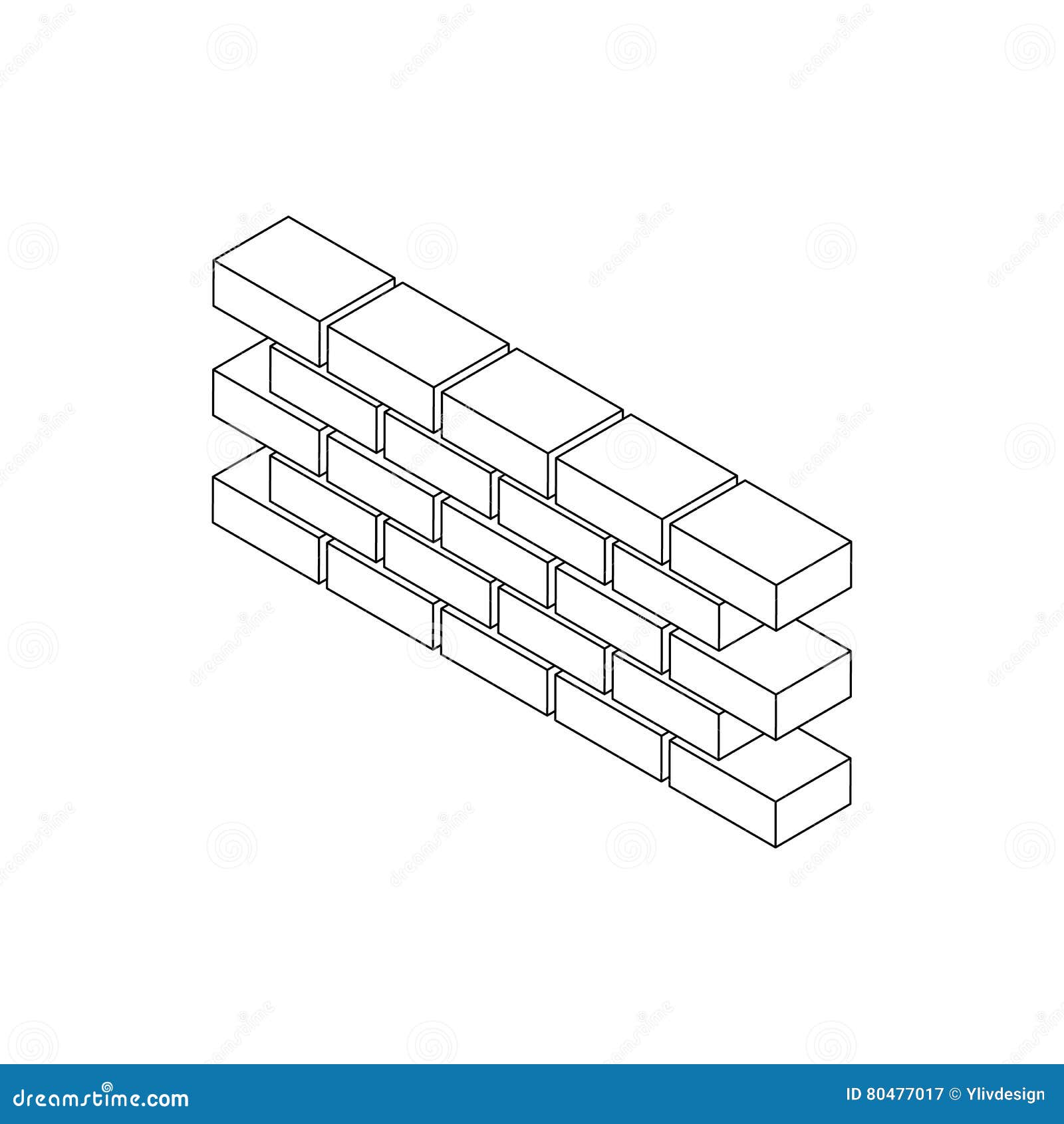 Part of Brick Wall Icon, Isometric 3d Style Stock Vector - Illustration ...
