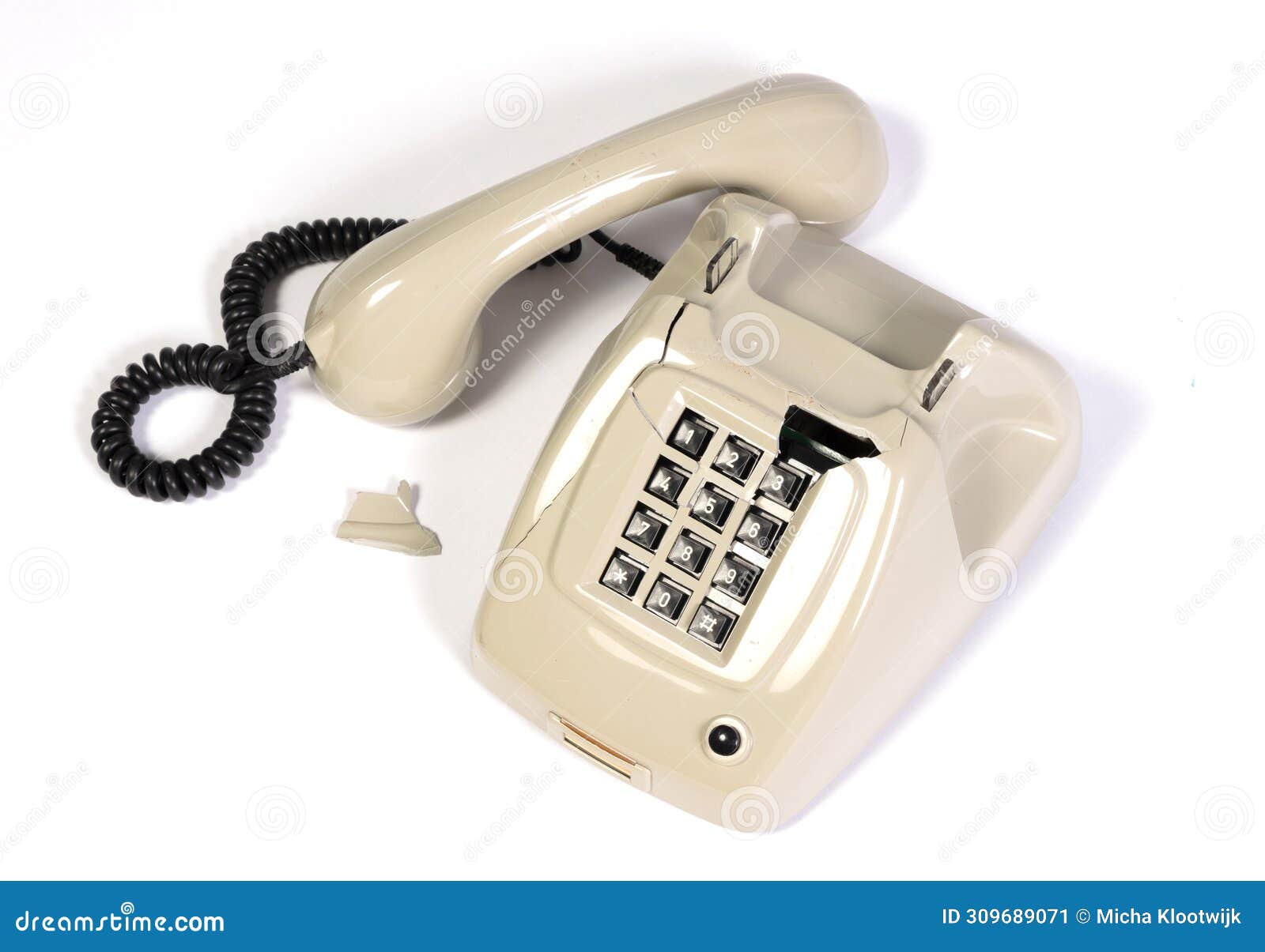 Part of a Broken Old Telephone, Phone with Dial Plate - Plastic Phone ...